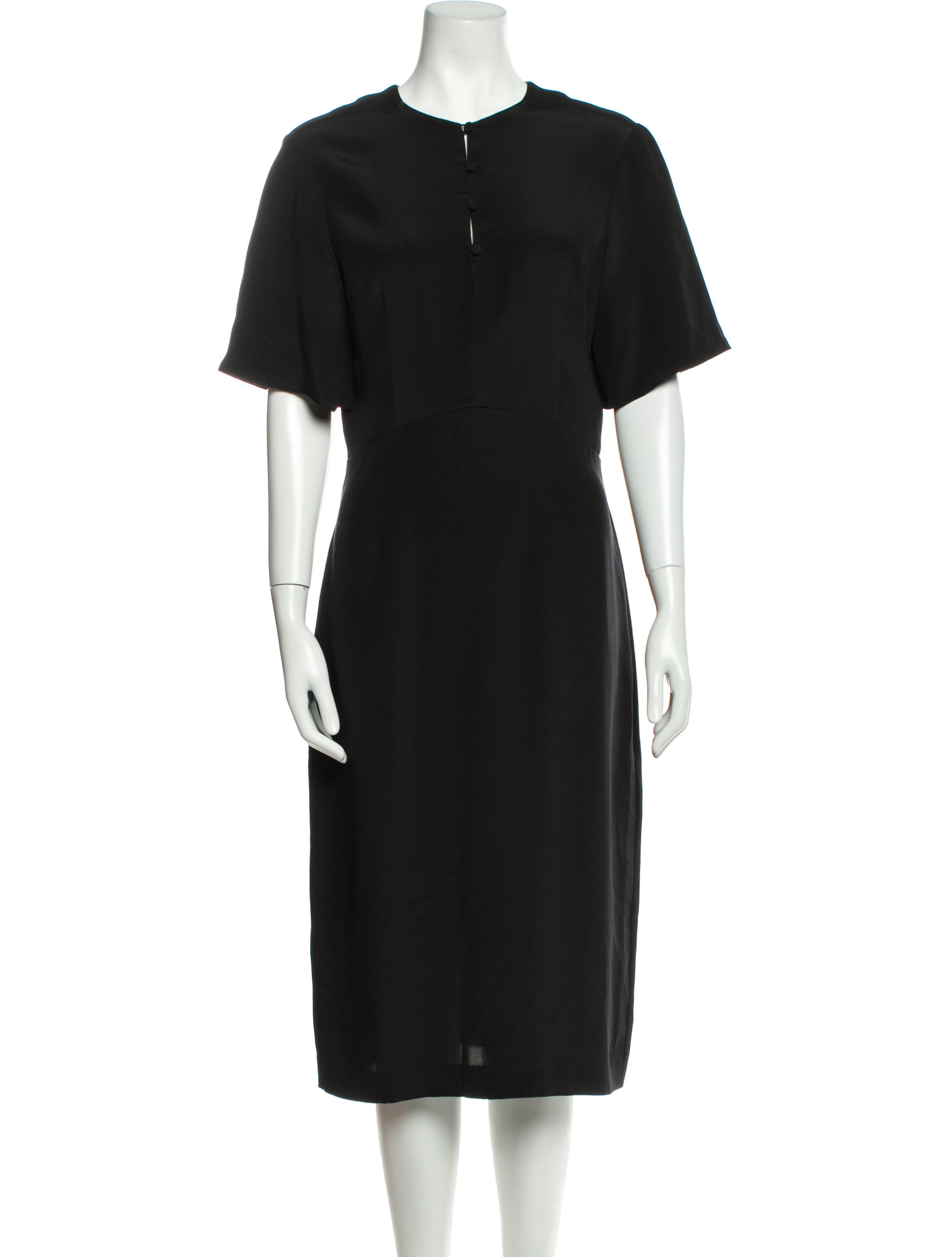 Protagonist Silk Midi Length Dress - Black Dresses, Clothing - 5XP23116 ...