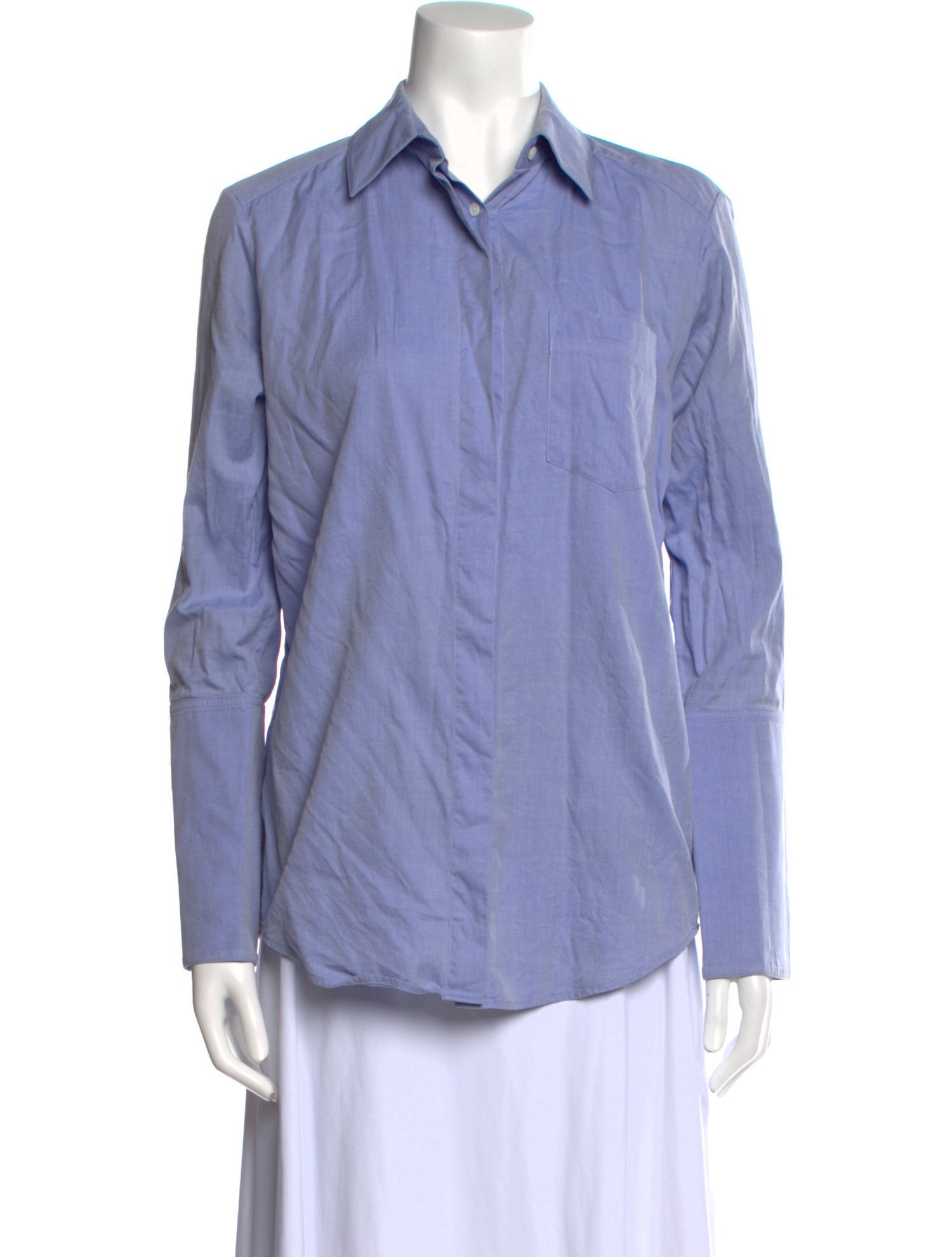 Protagonist Long Sleeve Button-Up Top - Blue Tops, Clothing - 5XP23292 ...