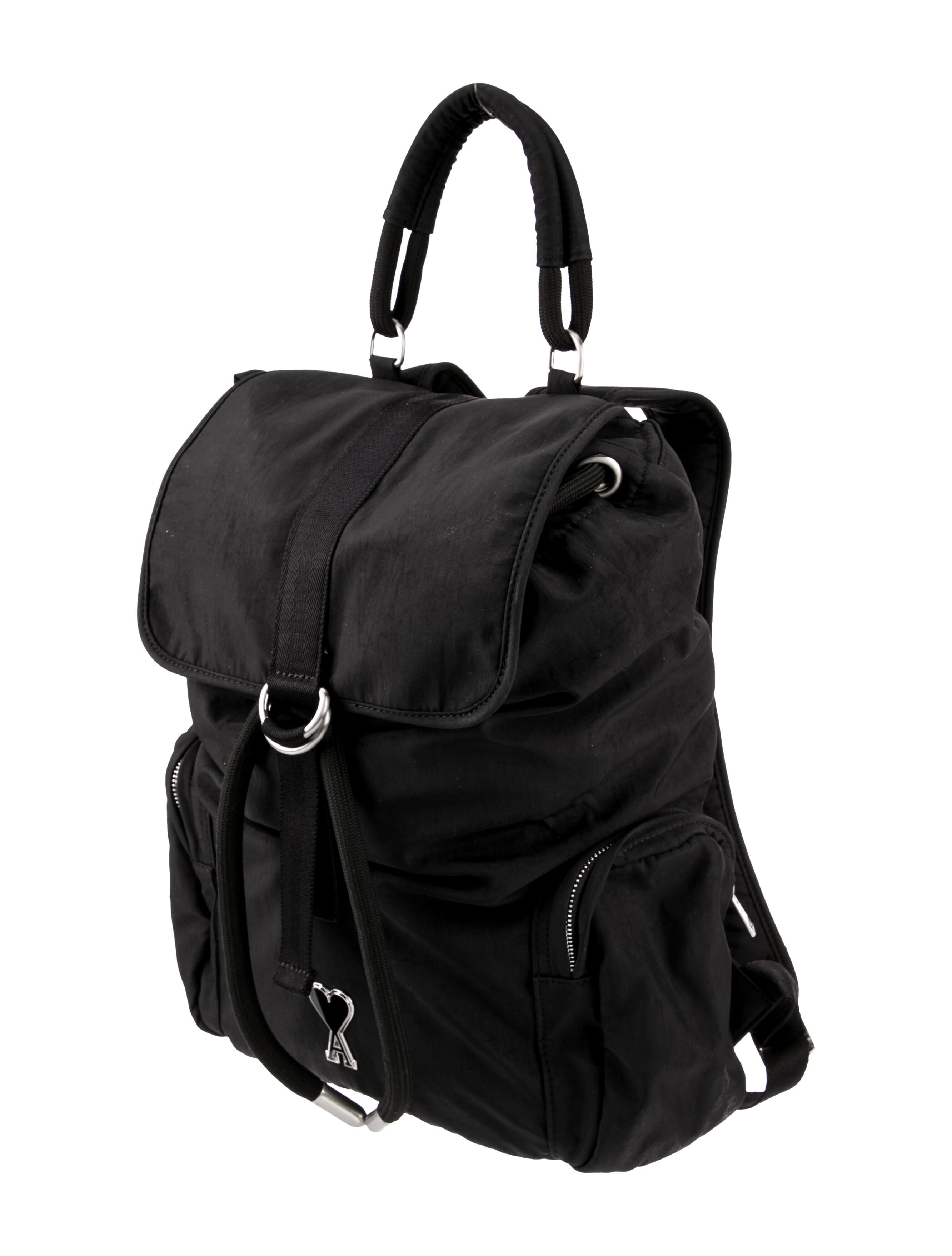 AMI Nylon Backpack Bag - Black Backpacks, Handbags - AAMII22449 | The ...