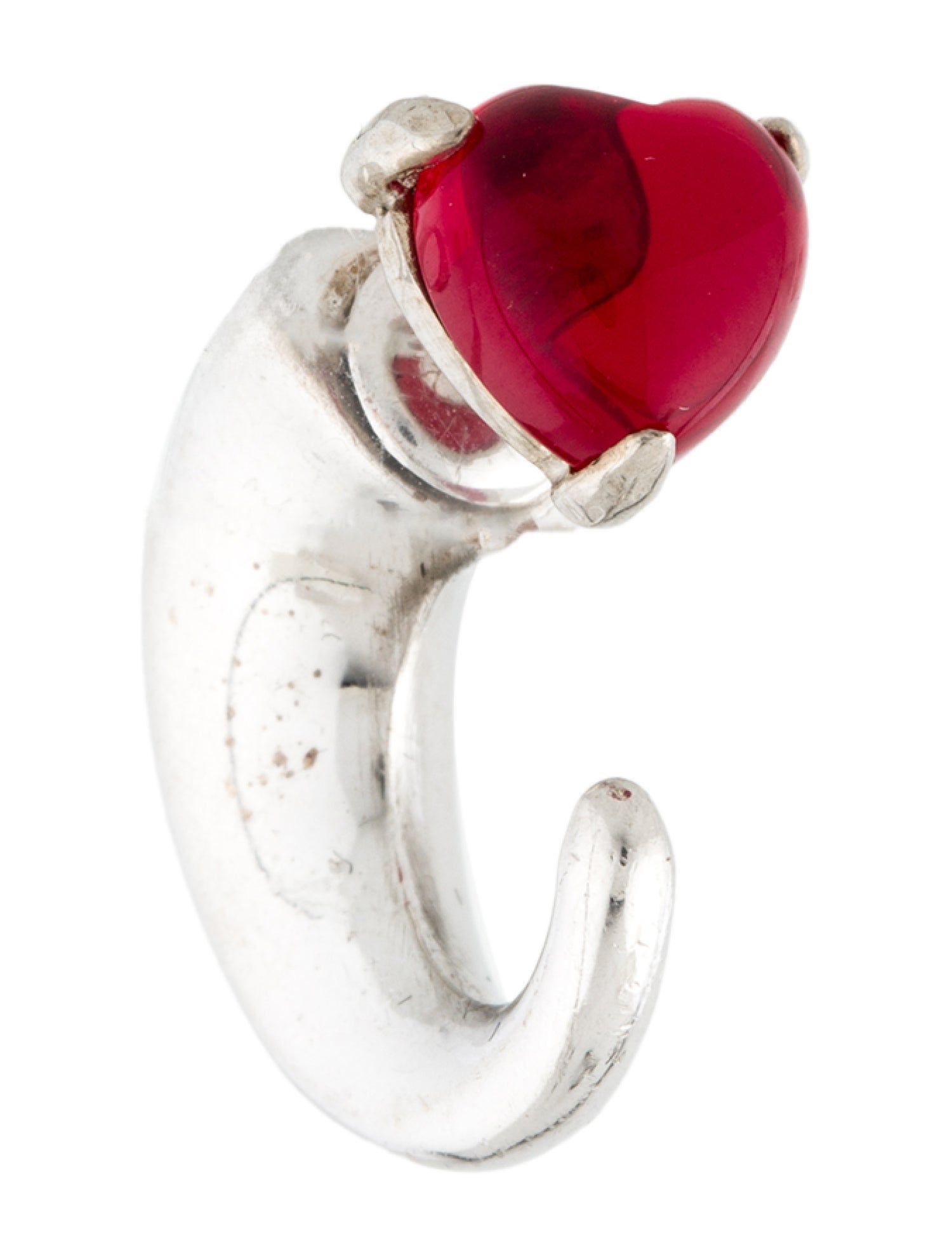 AMI Crystal Heart Single Earring - Red Single Earring, Earrings ...