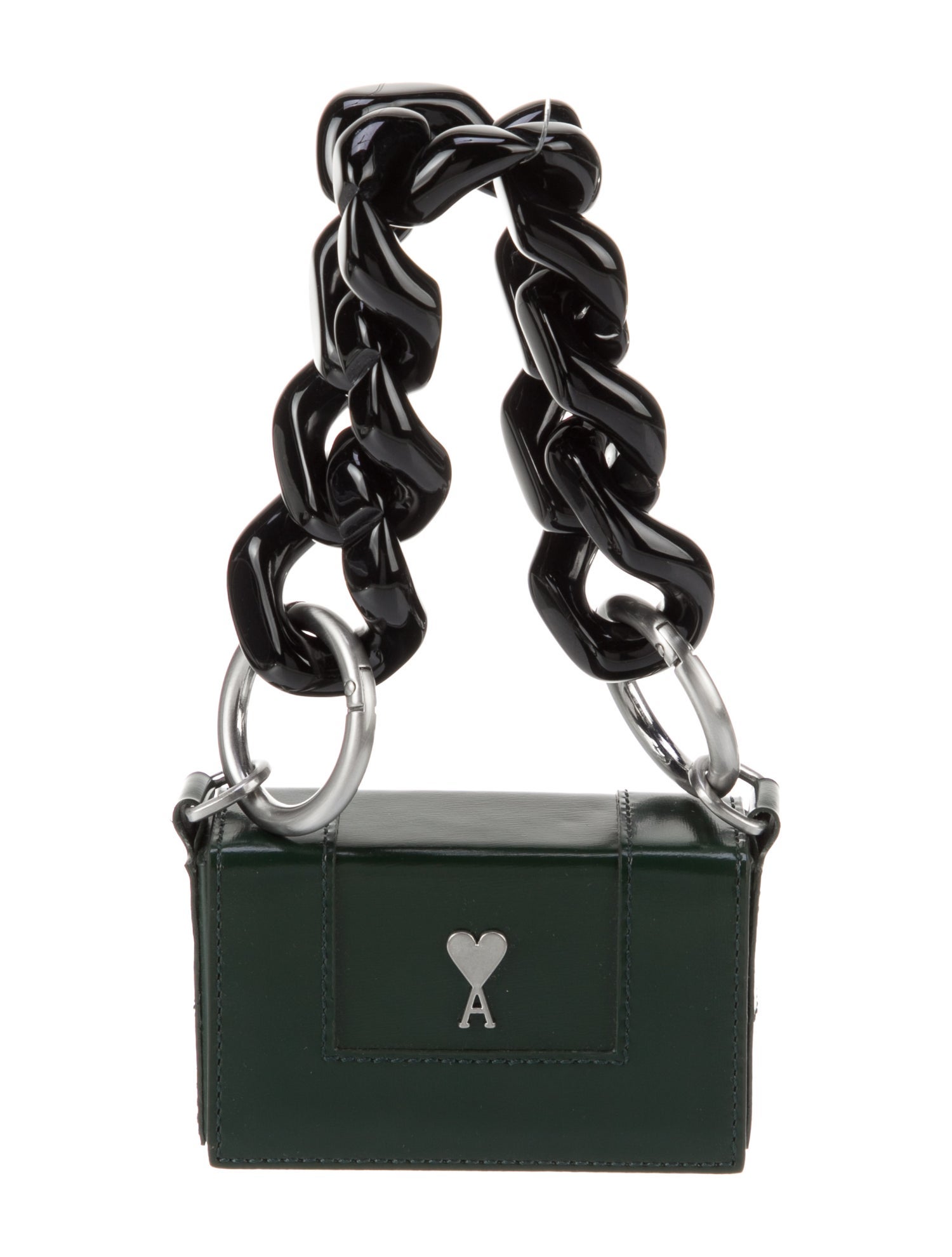 AMI Chain Link Leather Mini Bag - Green Mini Bags, Handbags ...