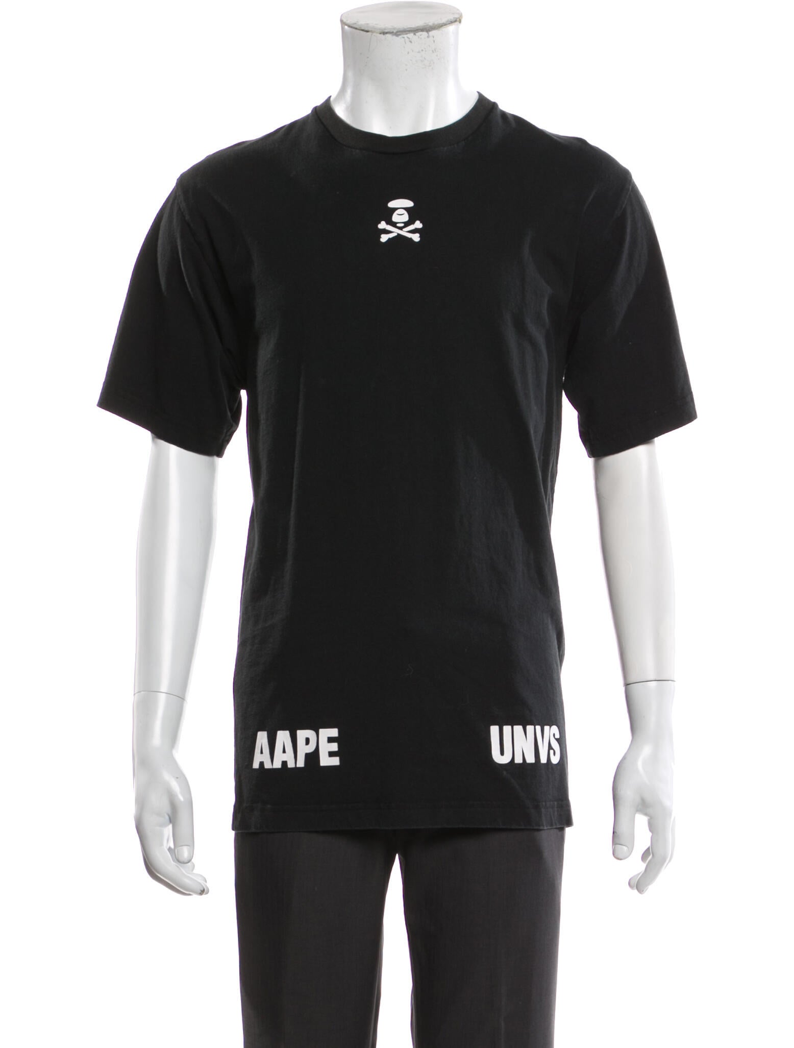 Aape by A Bathing Ape Graphic Print Crew Neck T-Shirt - Black T-Shirts ...