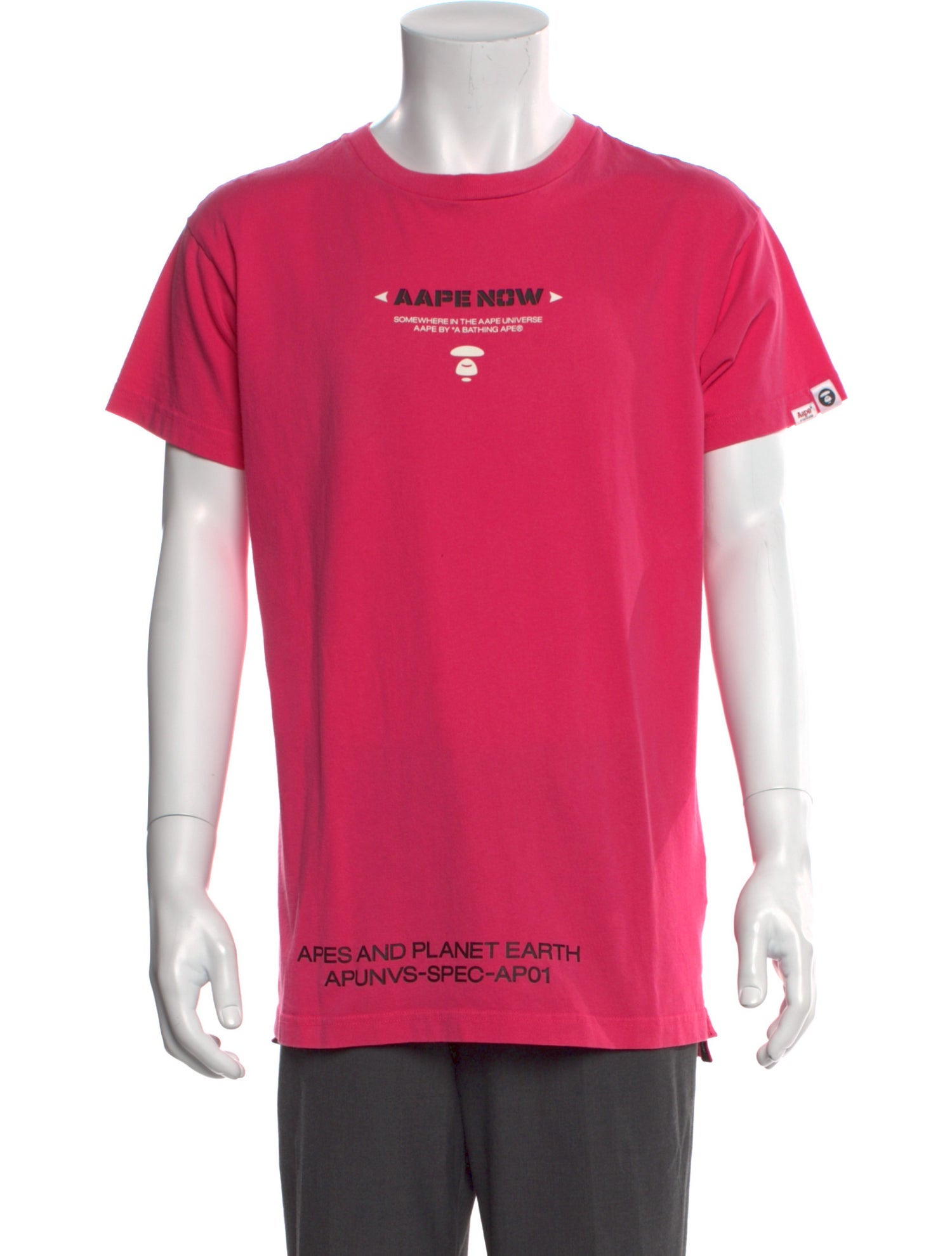 Aape by A Bathing Ape Logo Graphic Print T-Shirt - Pink T-Shirts ...