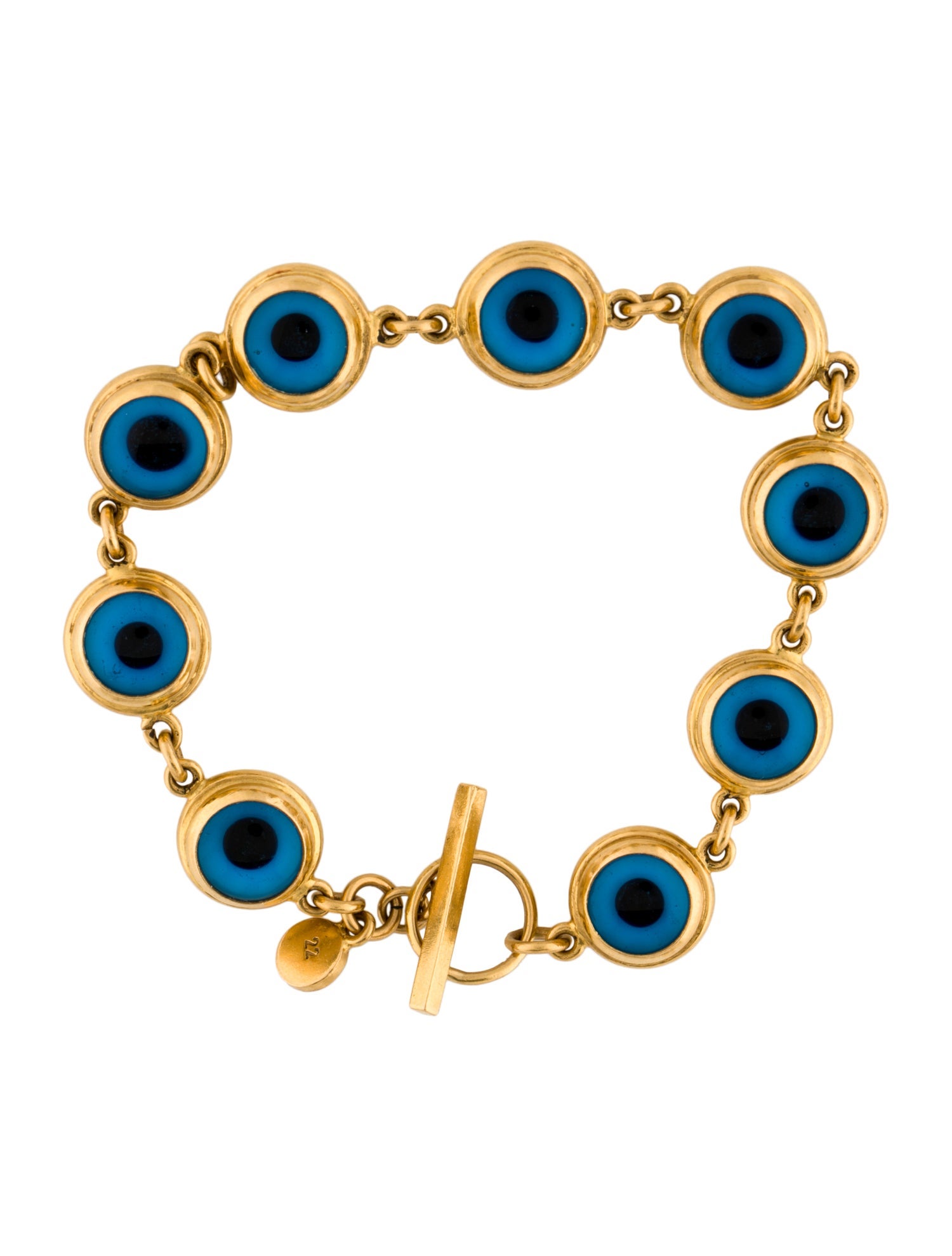 Aaron Basha 22K Evil Eye Link Bracelet - Black, 22K Yellow Gold Link ...