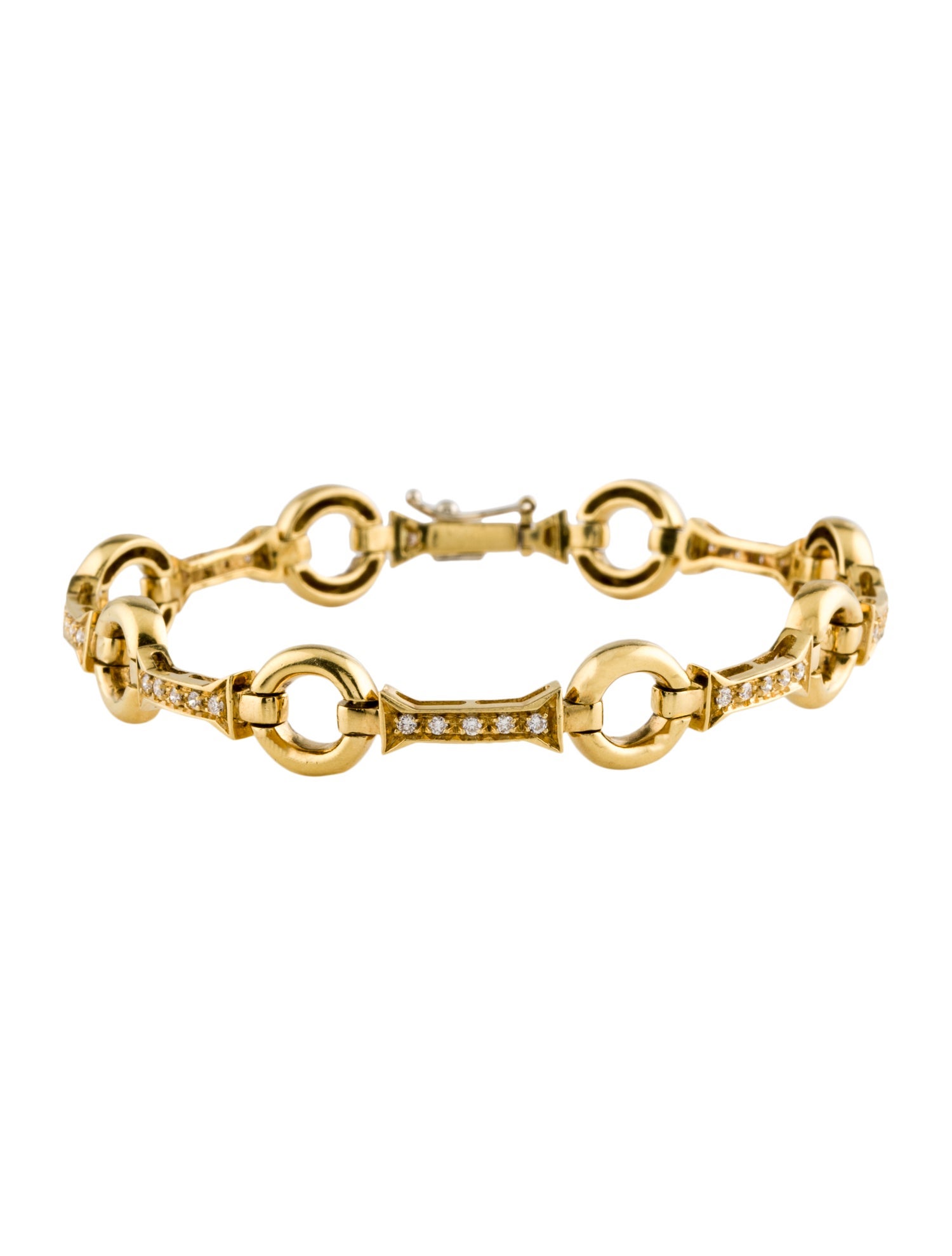 Aaron Basha 18K Diamond Bar Link Bracelet - 18K Yellow Gold Link ...