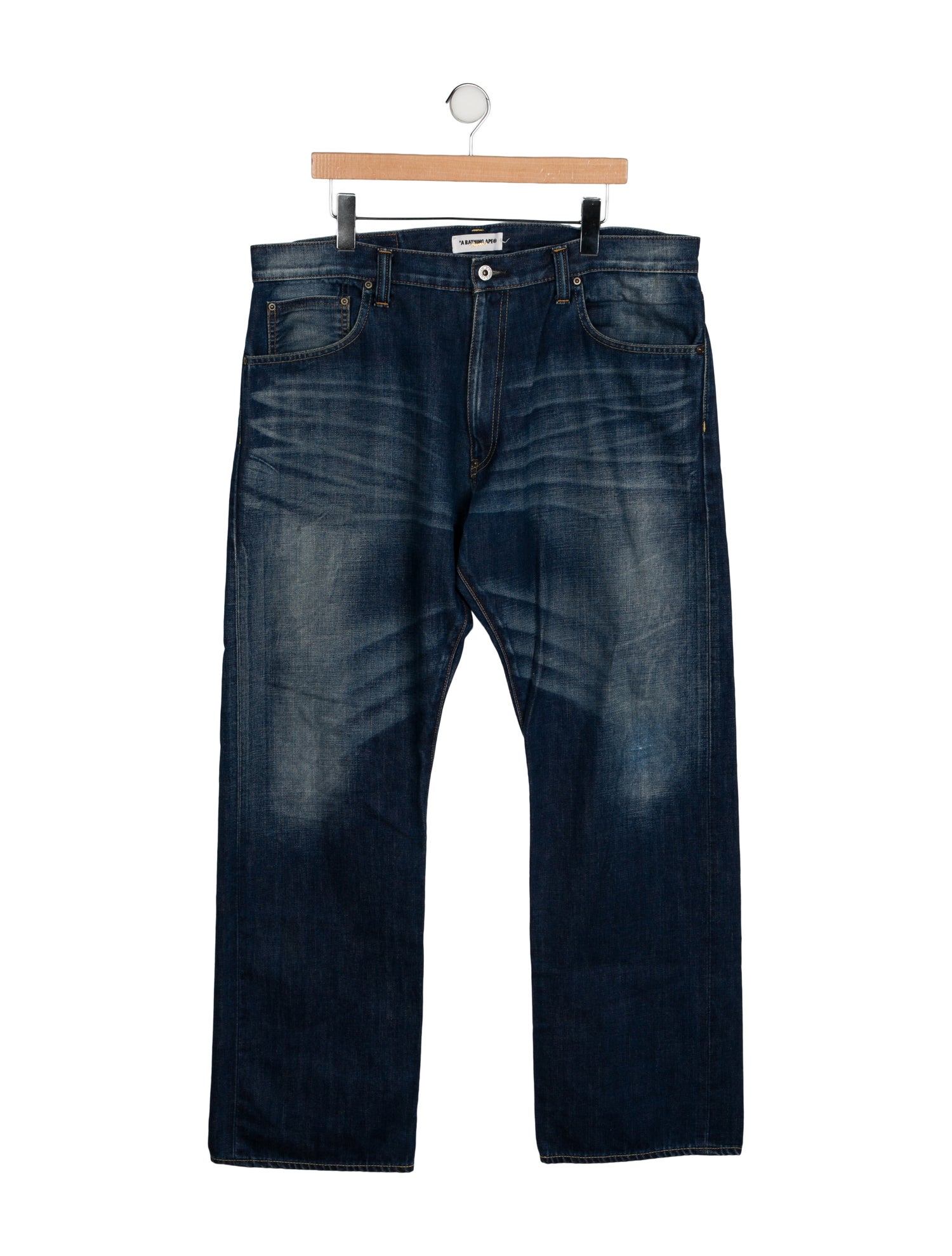 A Bathing Ape Classics Straight-Leg Jeans - Blue, 22.5" Rise Jeans ...