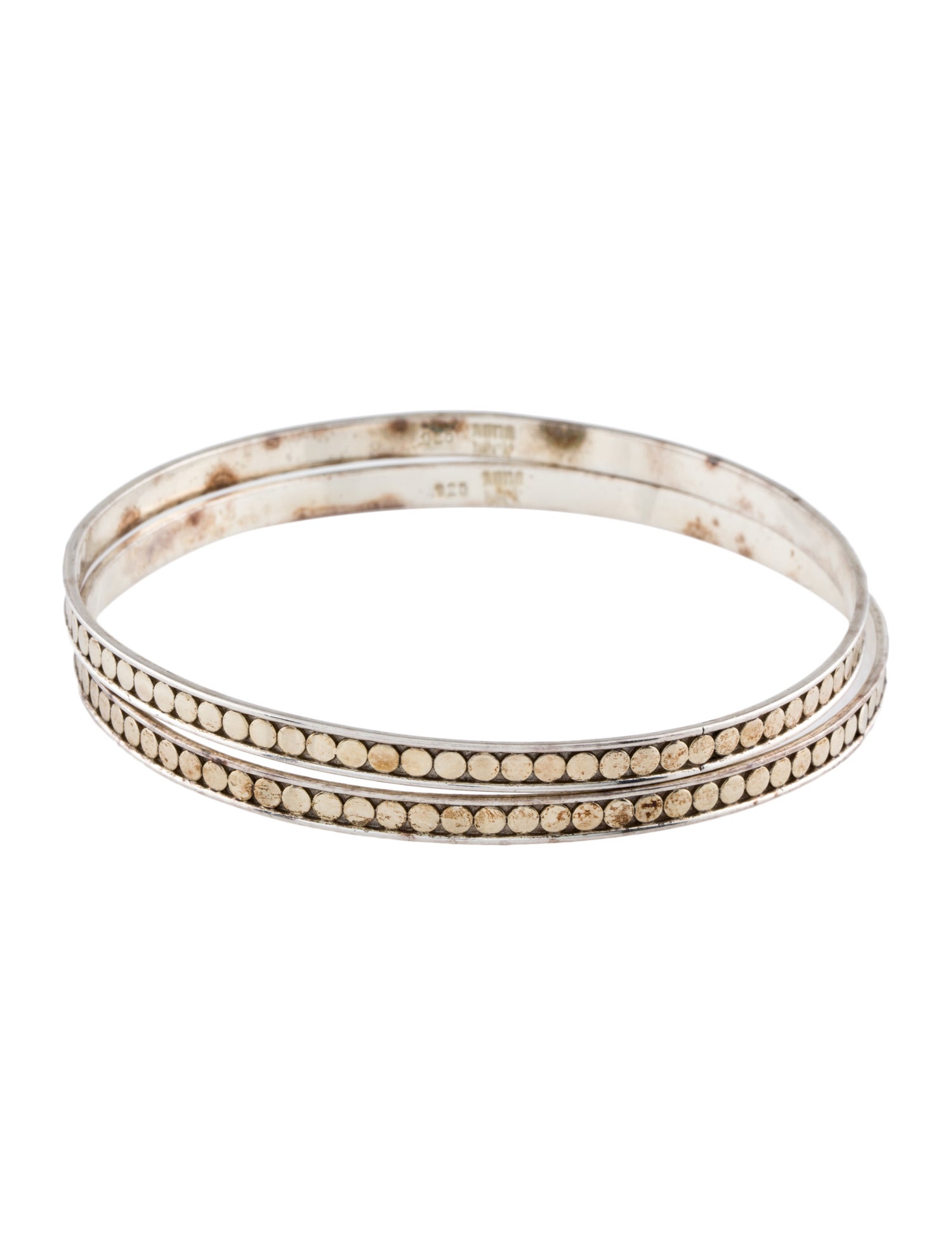 Anna Beck Classic Dotted Bangle Bracelet-Set Of Two - Gold-Tone Metal ...