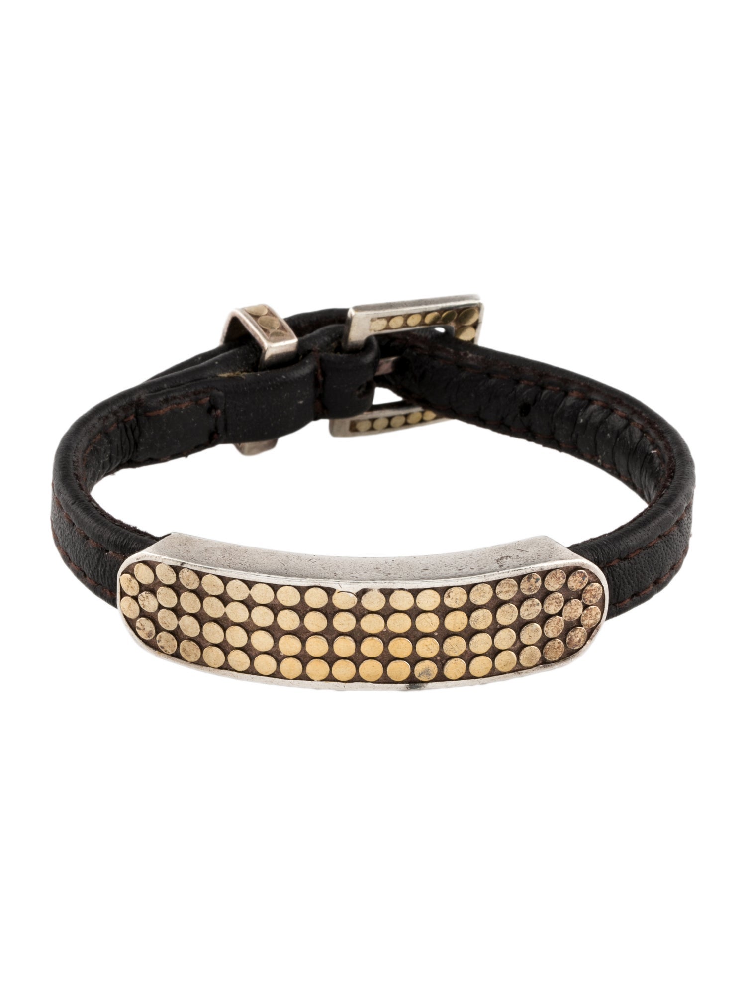 Anna Beck Leather Dotted Wrap Bracelet - Brown, 18K Yellow Gold-Plated ...
