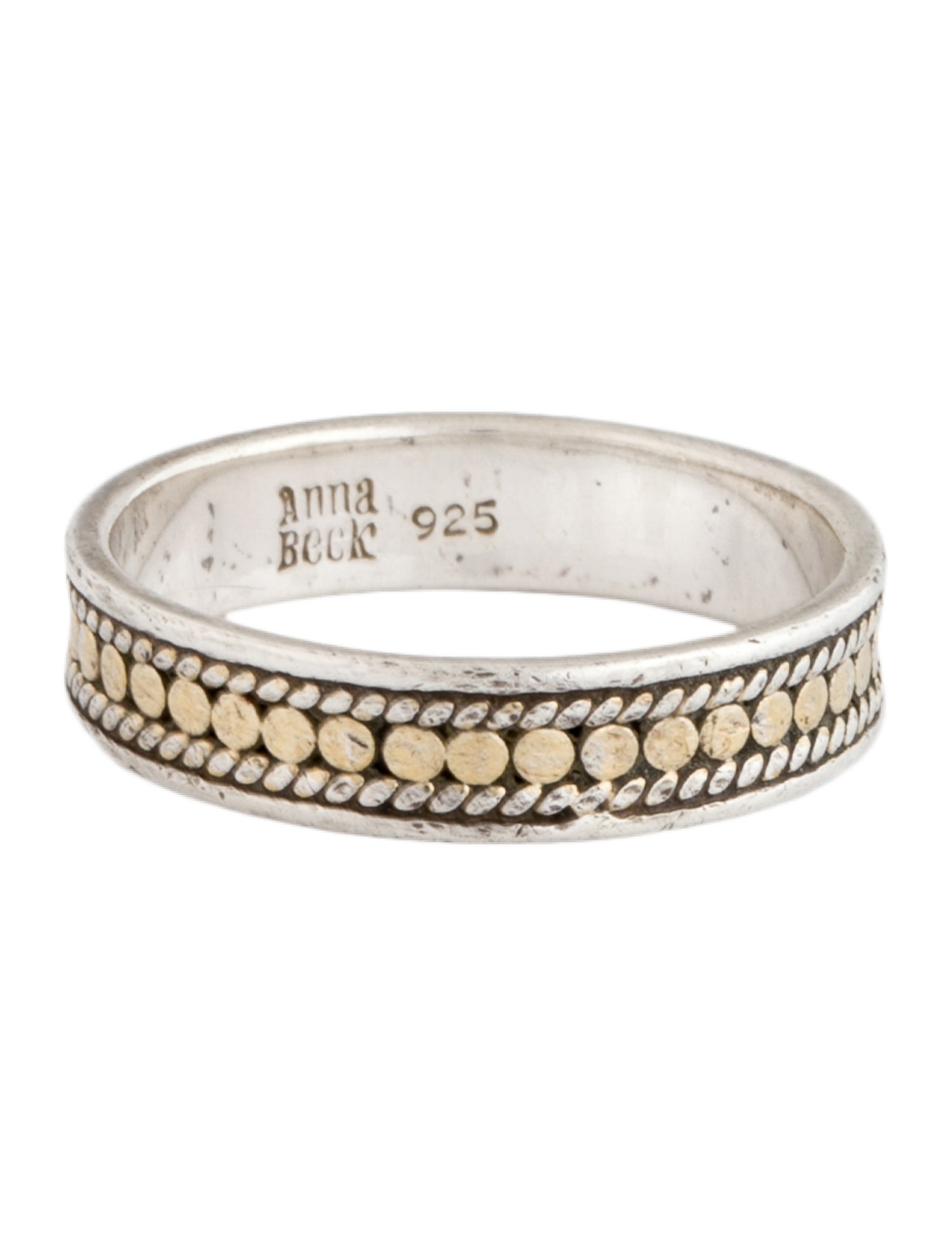 Anna Beck Two Tone Dot Band Ring - 18K Yellow Gold-Plated Band, Rings ...