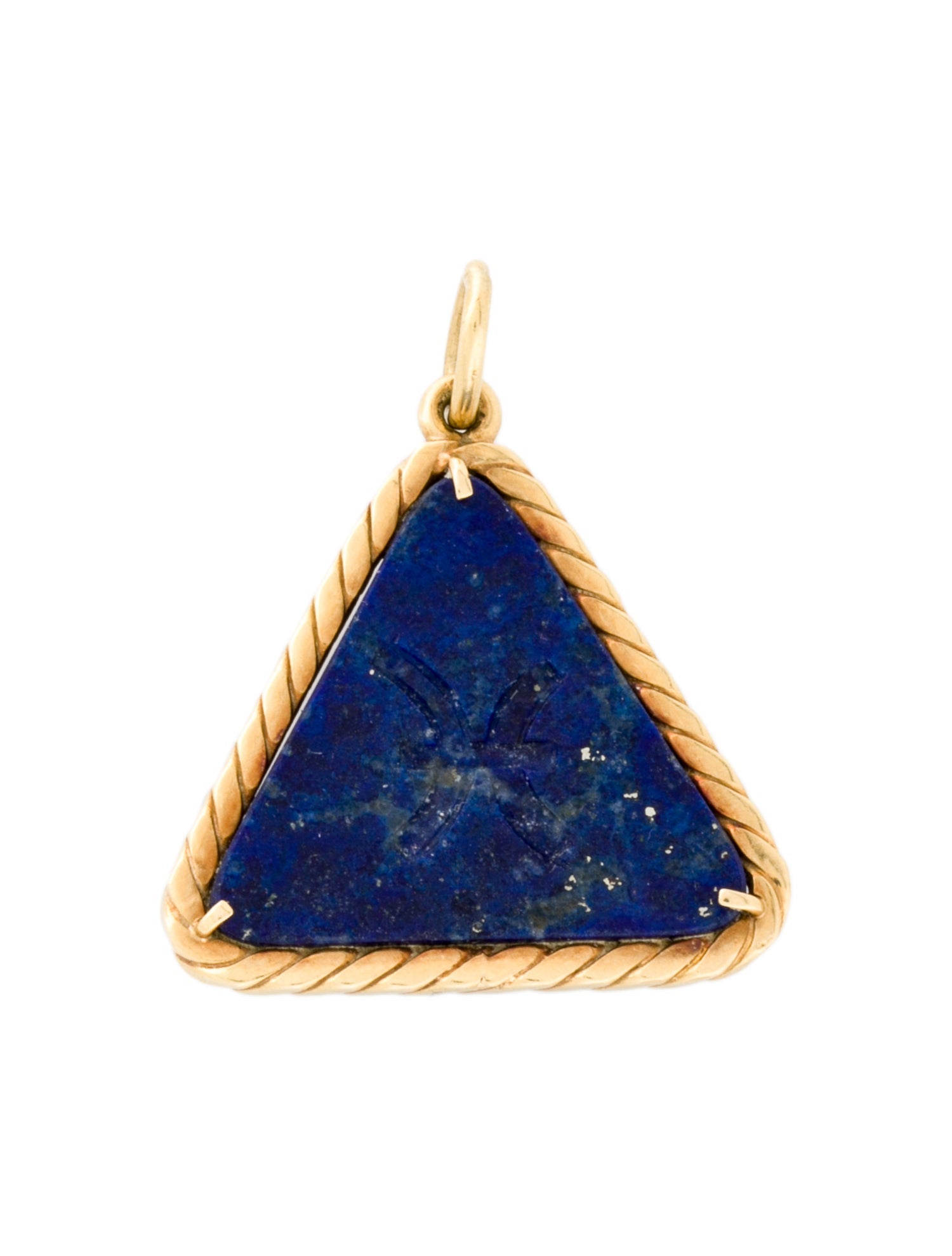 Aldo Cipullo Vintage 18K Lapis Lazuli Pisces Pendant - 18K Yellow Gold Pendant, Brooches ...