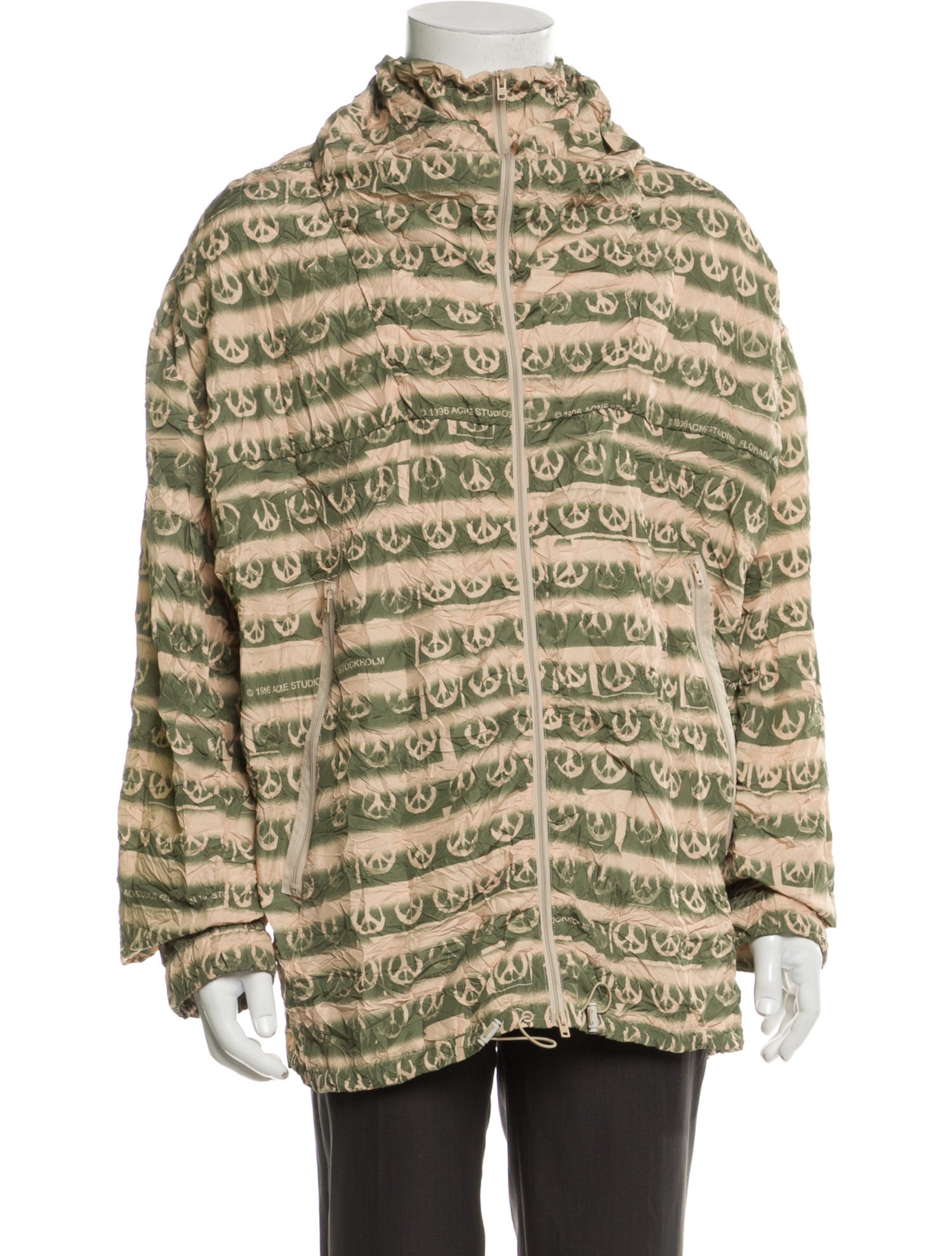 Acne Studios Printed Windbreaker - Green Outerwear, Clothing ...