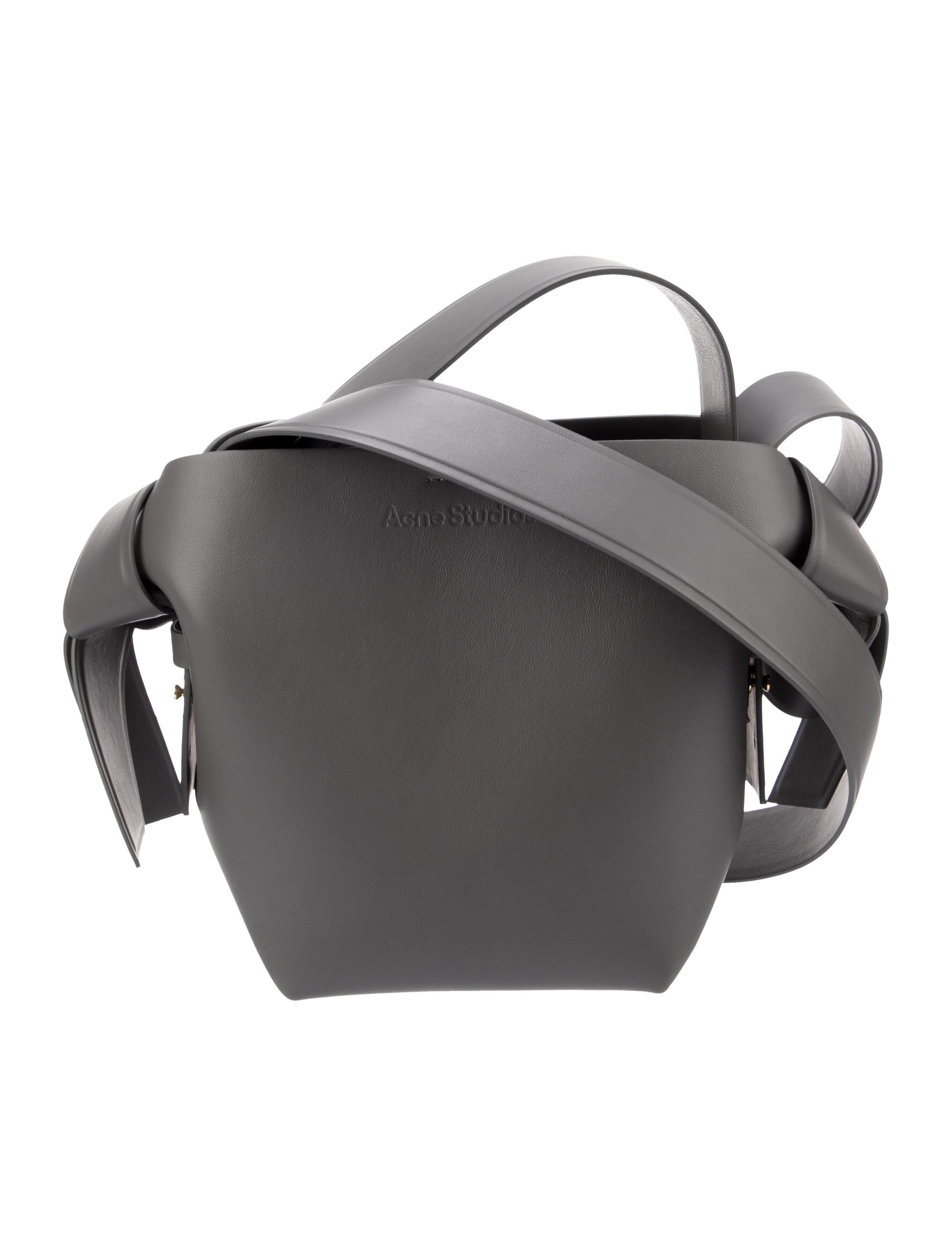 Acne Studios Leather Shoulder Bag - Grey Shoulder Bags, Handbags ...