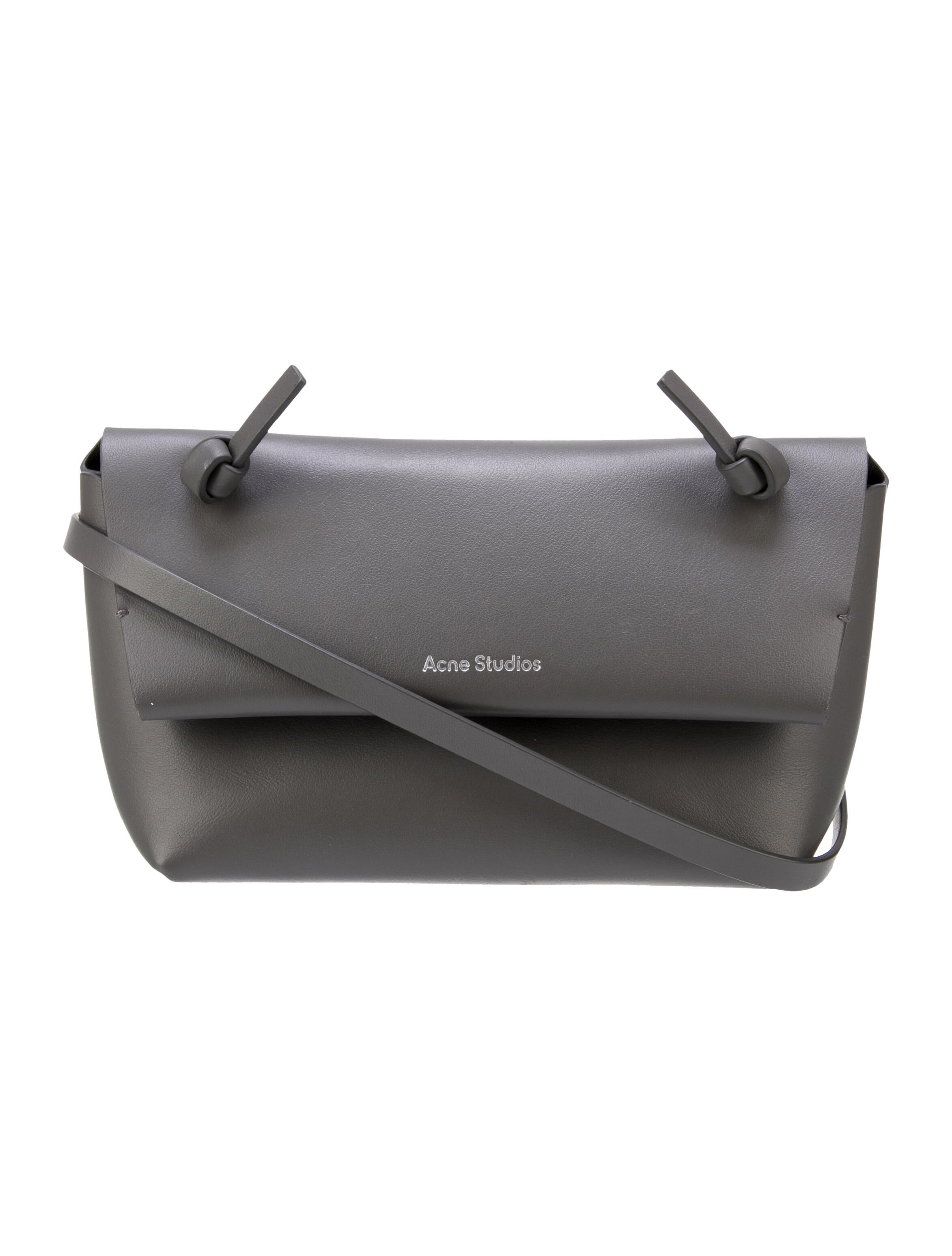 Acne Studios Leather Crossbody Bag - Grey Crossbody Bags, Handbags ...