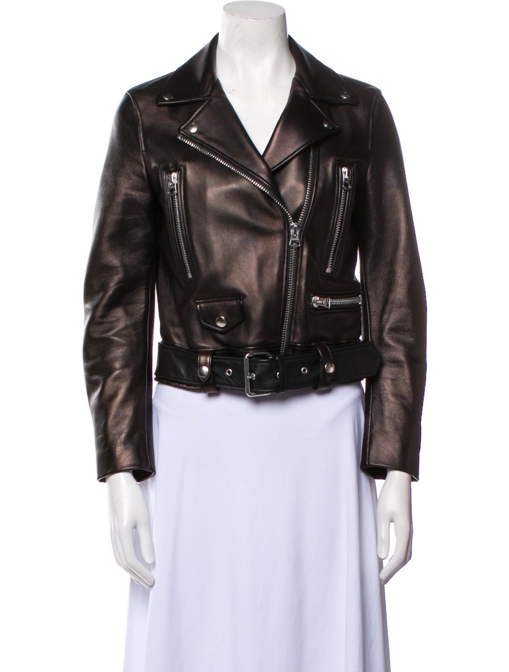 Acne Studios Lamb Leather Biker Jacket - Brown Jackets, Clothing - ACN141266 | The RealReal