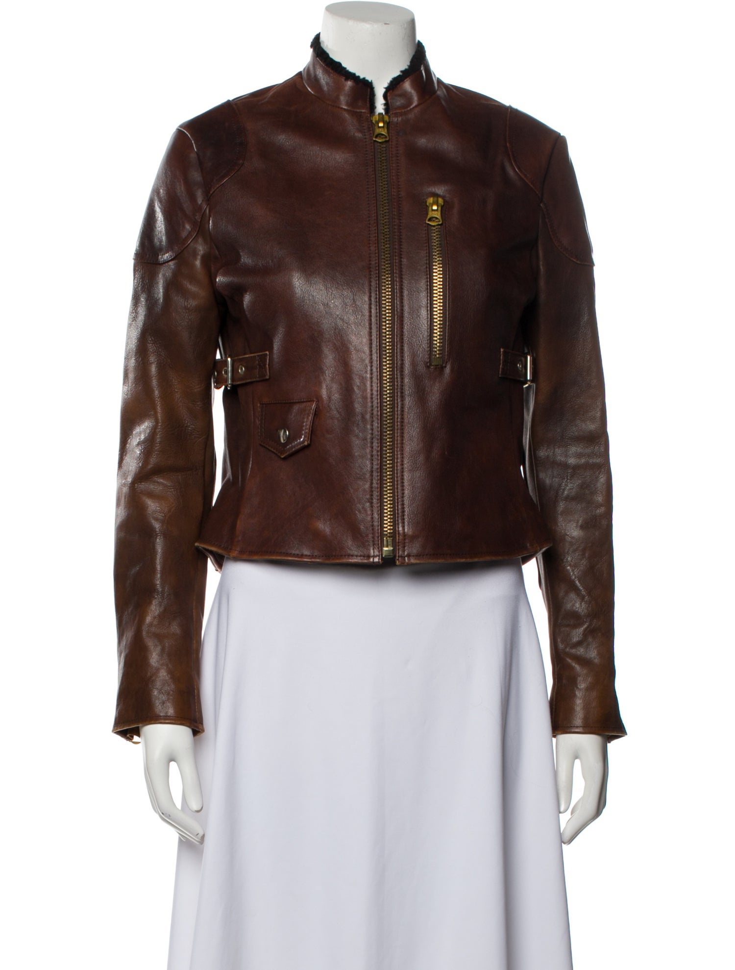 Acne Studios Leather Biker Jacket - Brown Jackets, Clothing - ACN143213 | The RealReal