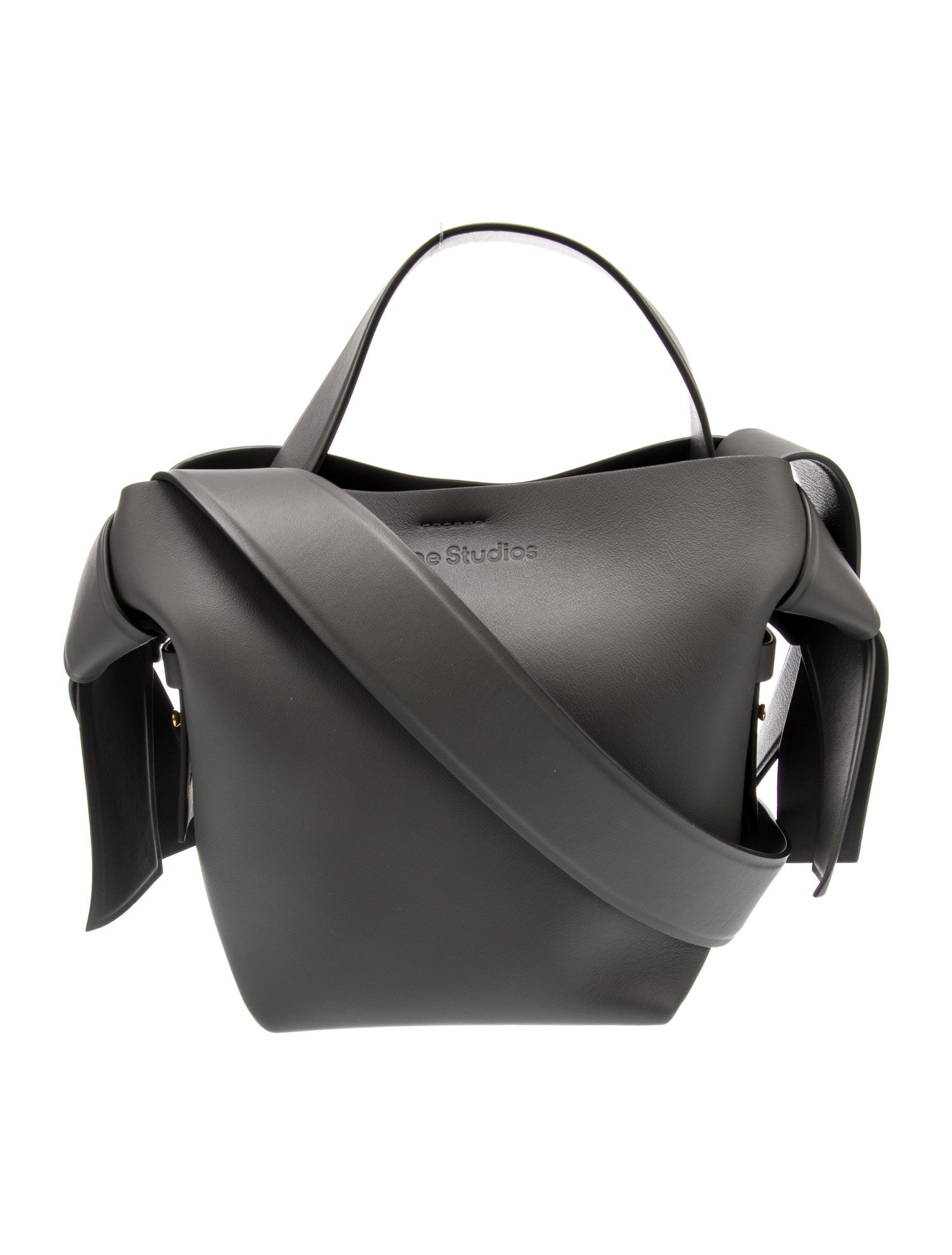 Acne Studios Leather Shoulder Bag - Grey Shoulder Bags, Handbags ...