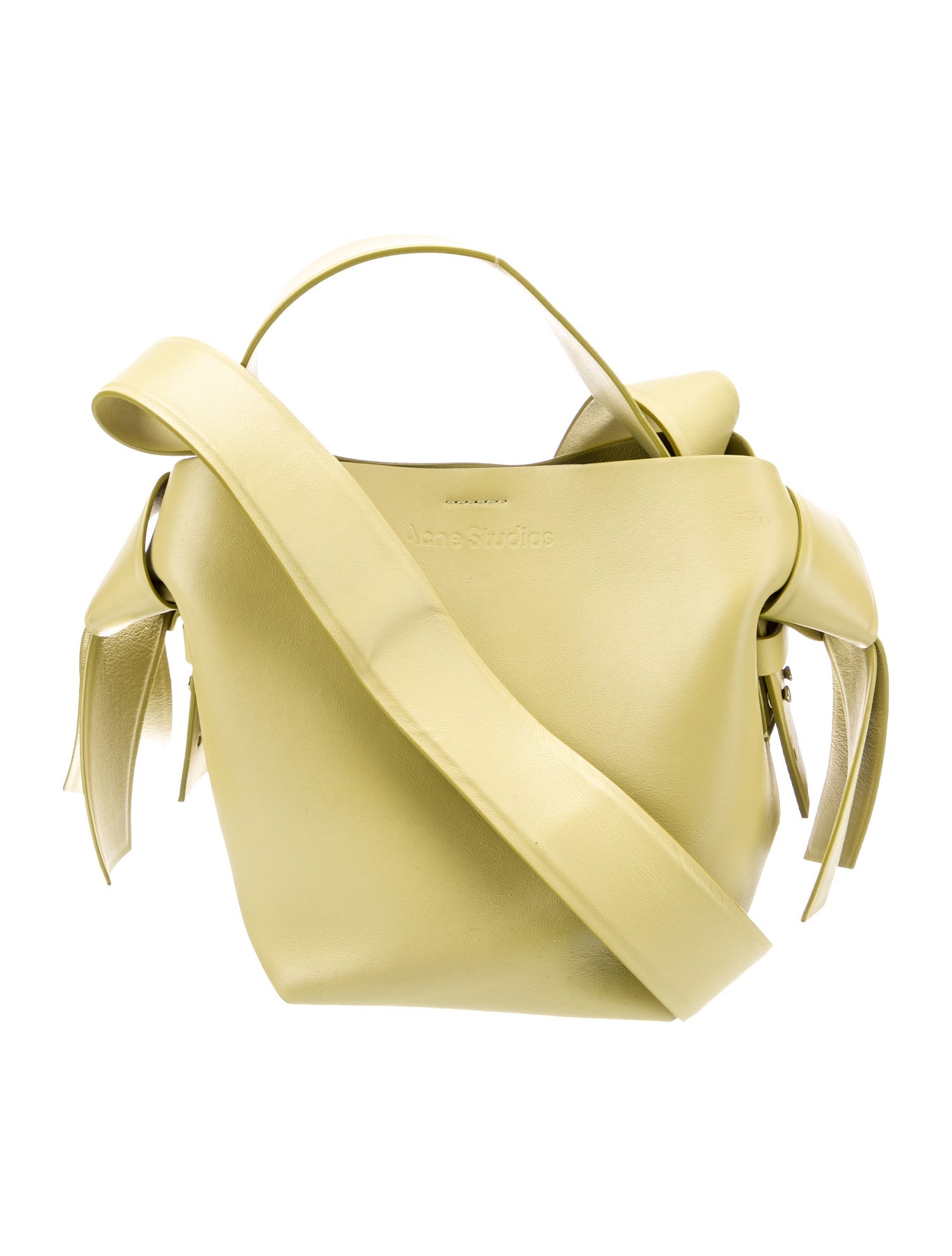 Acne Studios Leather Top Handle Bag - Yellow Handle Bags, Handbags ...