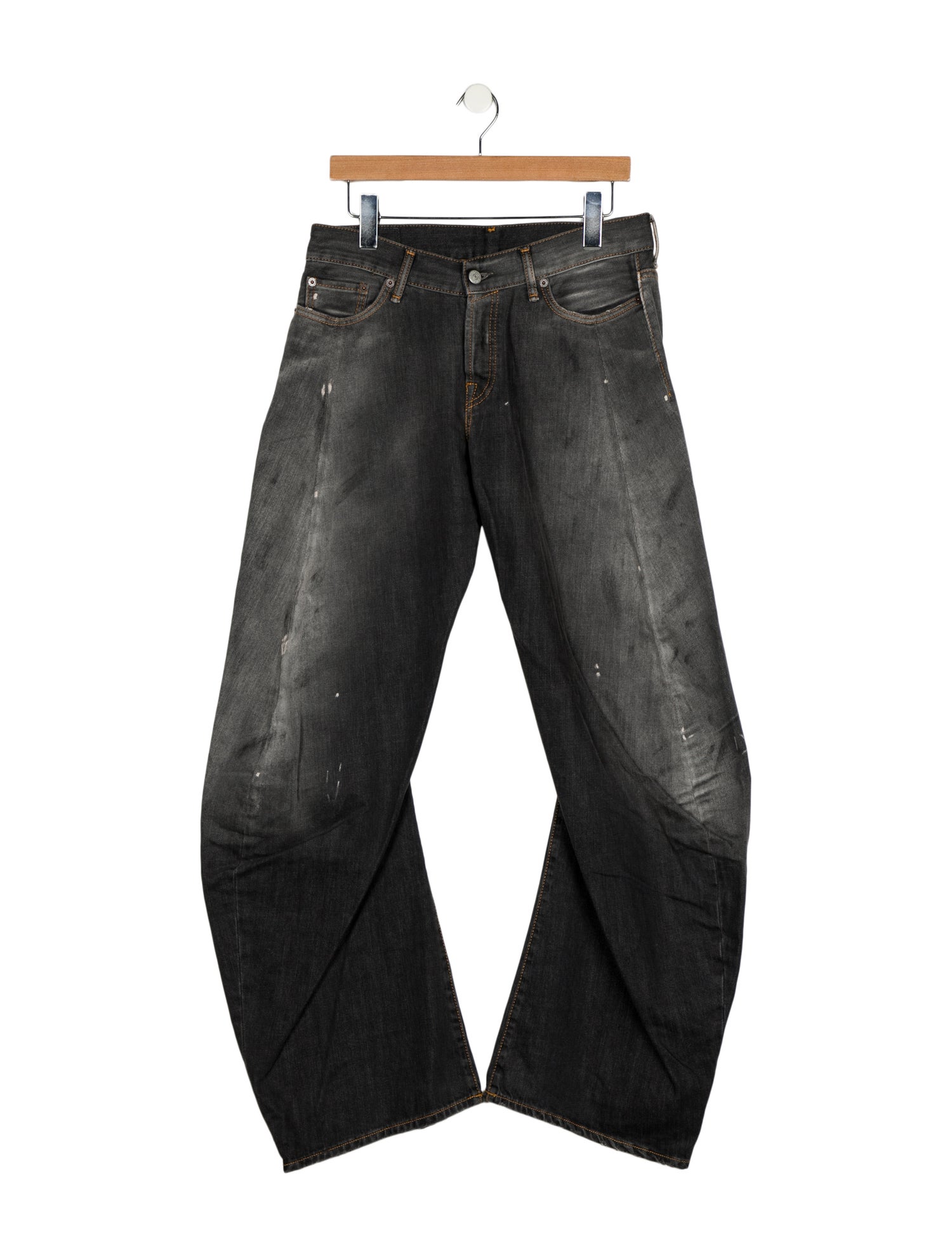 Acne Studios Mid-Rise Wide Leg Jeans - Black, 9.25" Rise Jeans ...