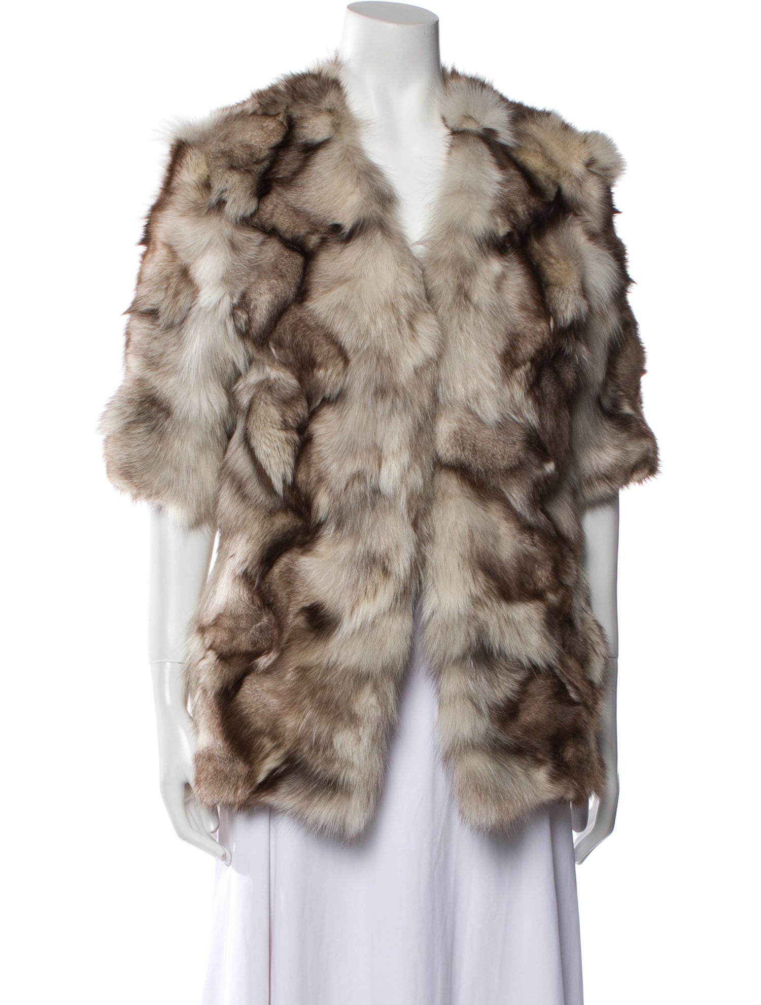 Adrienne Landau Fox Animal Print Fur Jacket - Neutrals Jackets ...