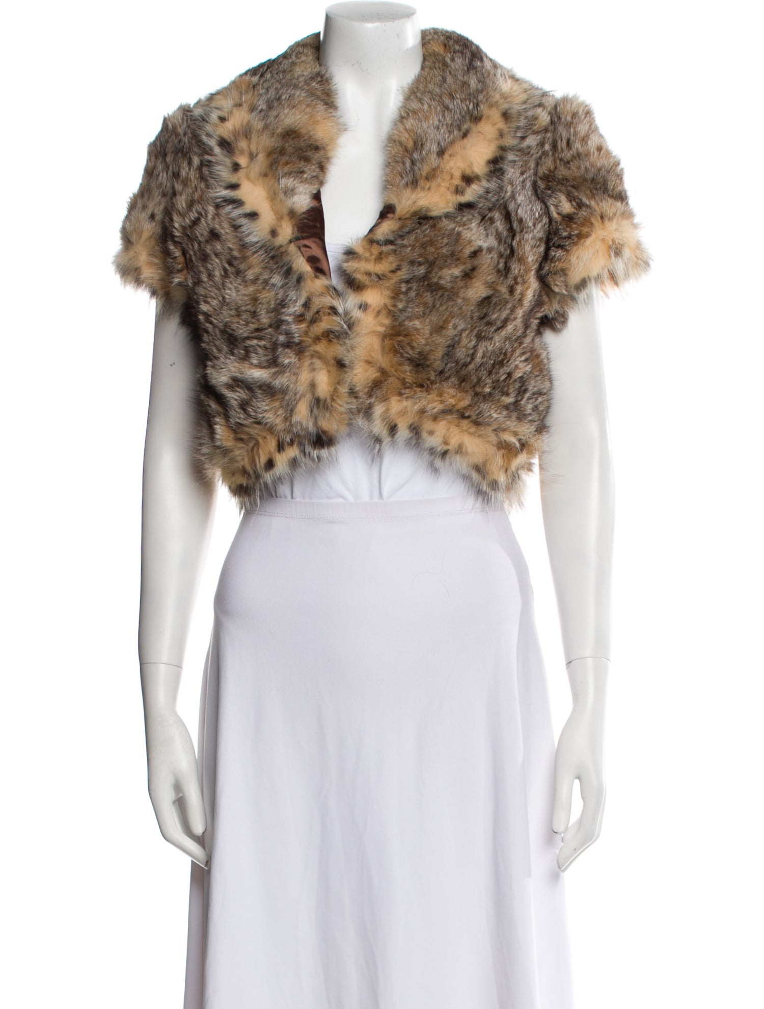 Adrienne Landau Fox Animal Print Fur Jacket w/ Tags - Neutrals Jackets ...