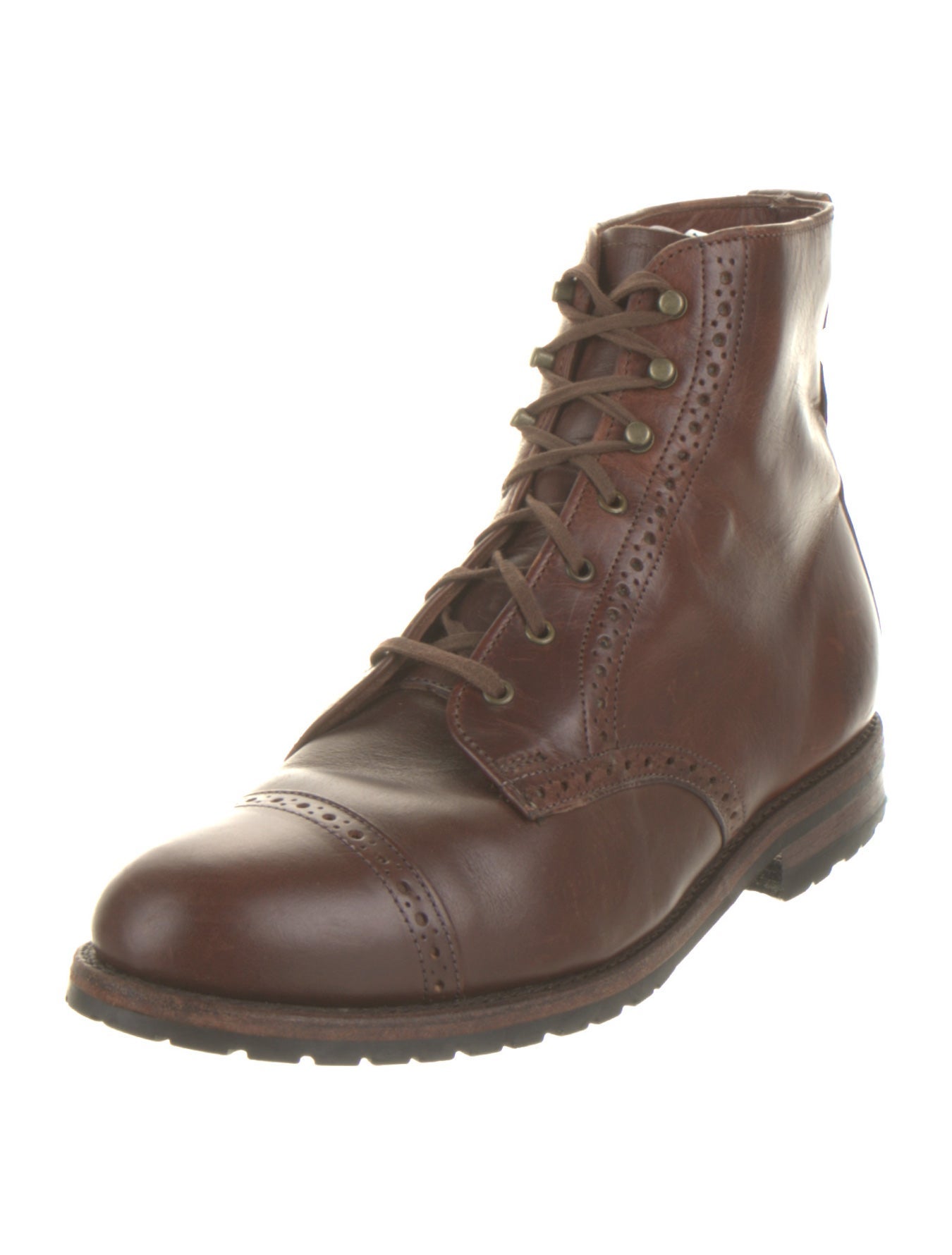 Allen Edmonds Leather Combat Boots - Brown Boots, Shoes - AED25749 ...