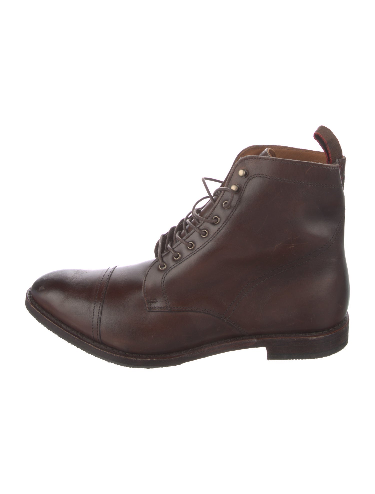 Allen Edmonds Leather Lasercut Accents Combat Boots - Brown Boots ...