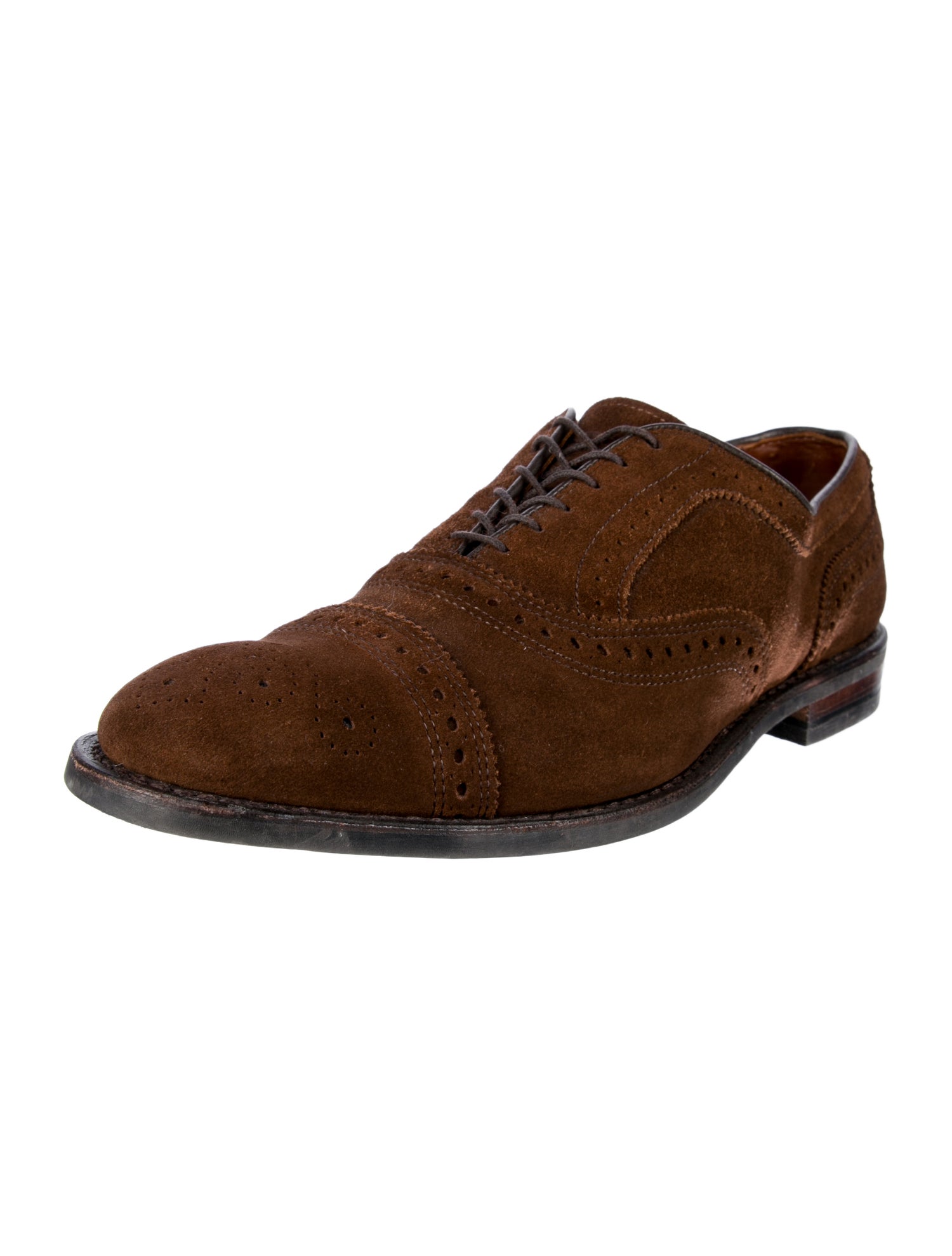 Ermenegildo Zegna Suede Colorblock Pattern Brogues - Brown Oxfords ...