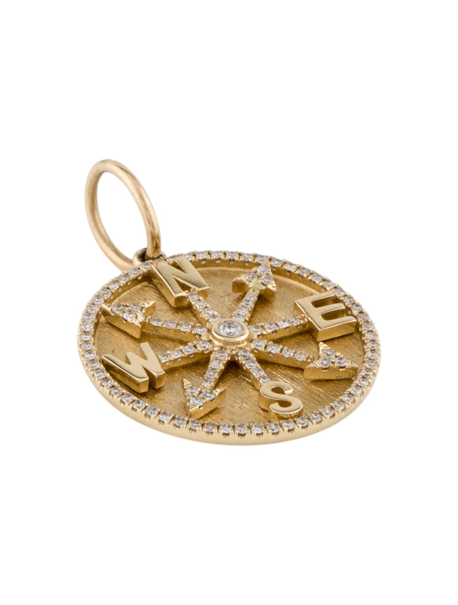 Anne Sisteron 14K Diamond Compass Medallion Charm - 14K Yellow Gold ...