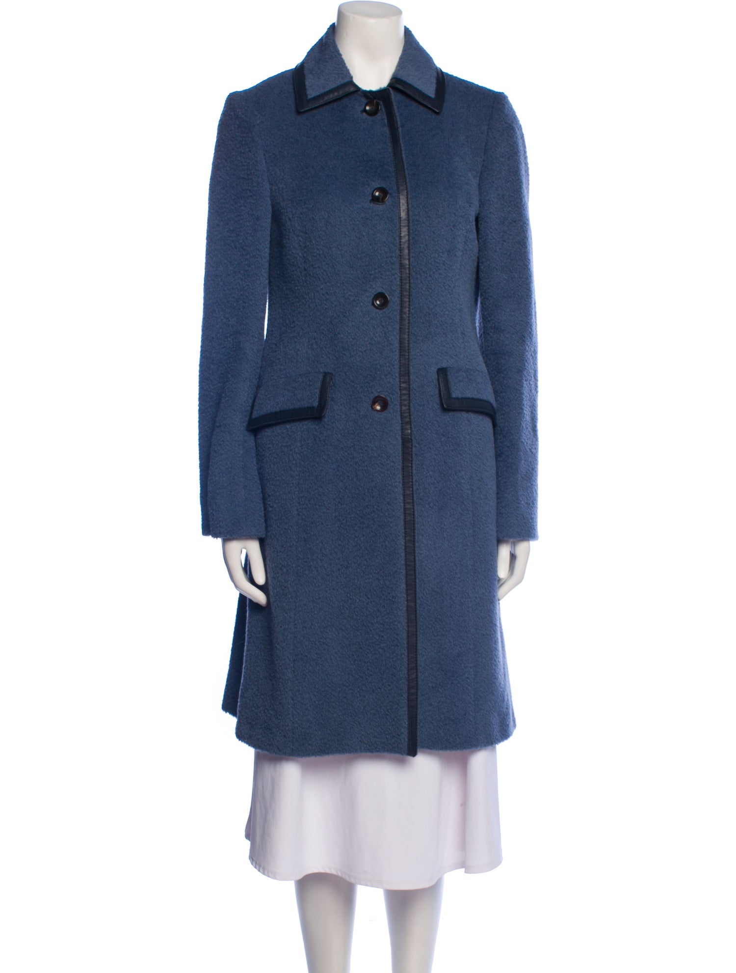 Agnona Alpaca Coat - Blue Coats, Clothing - AGN28396 | The RealReal