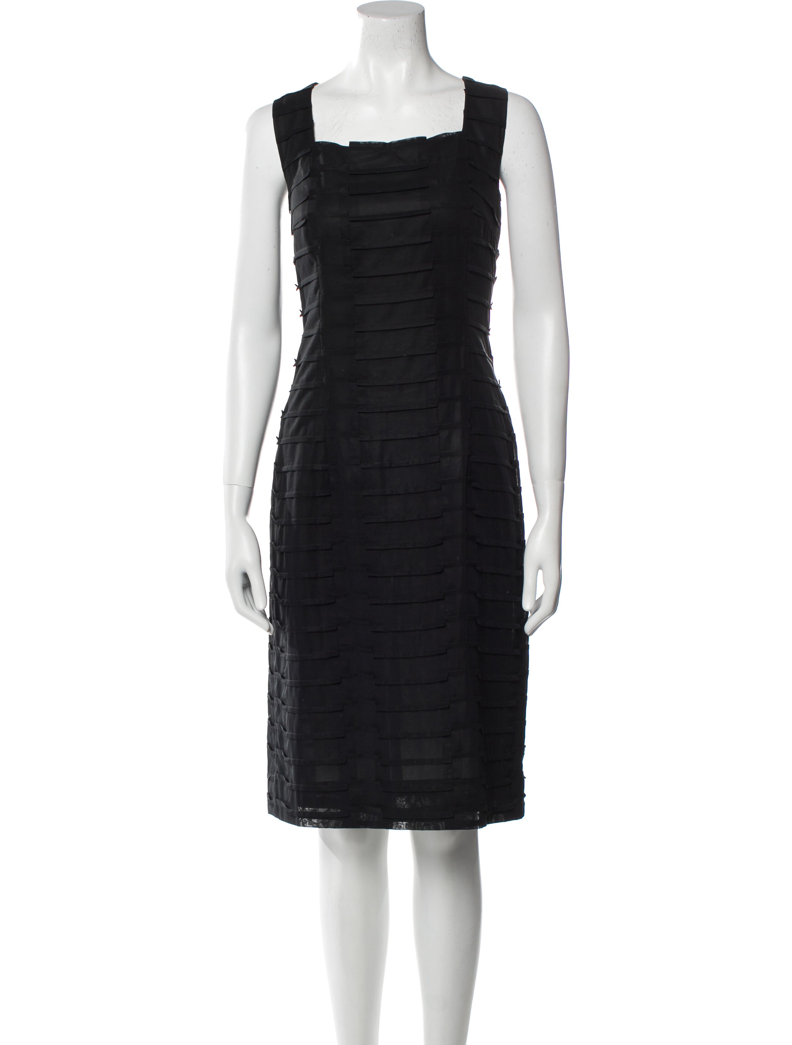Akris Square Neckline Knee-Length Dress - Black Dresses, Clothing ...