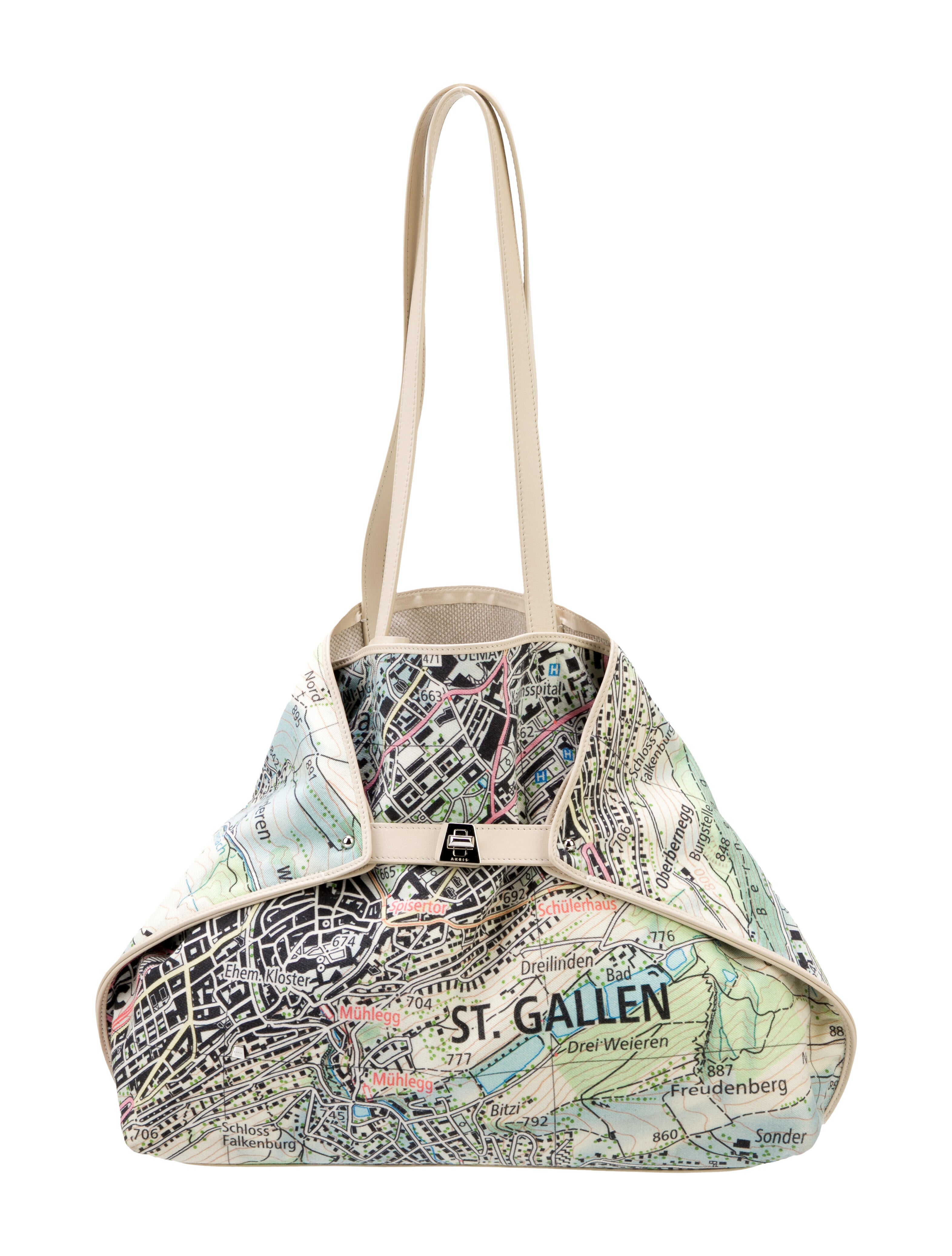 Akris Leather Trim Canvas Tote Bag - Neutrals Totes, Handbags ...