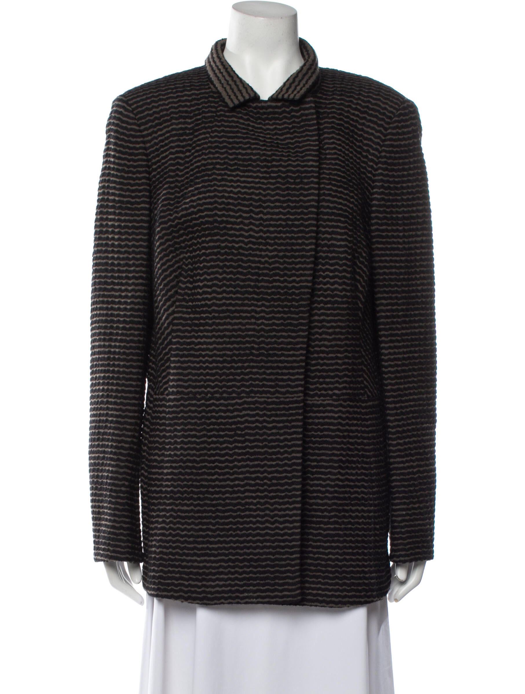 Akris Striped Evening Jacket w/ Tags - Black Jackets, Clothing ...