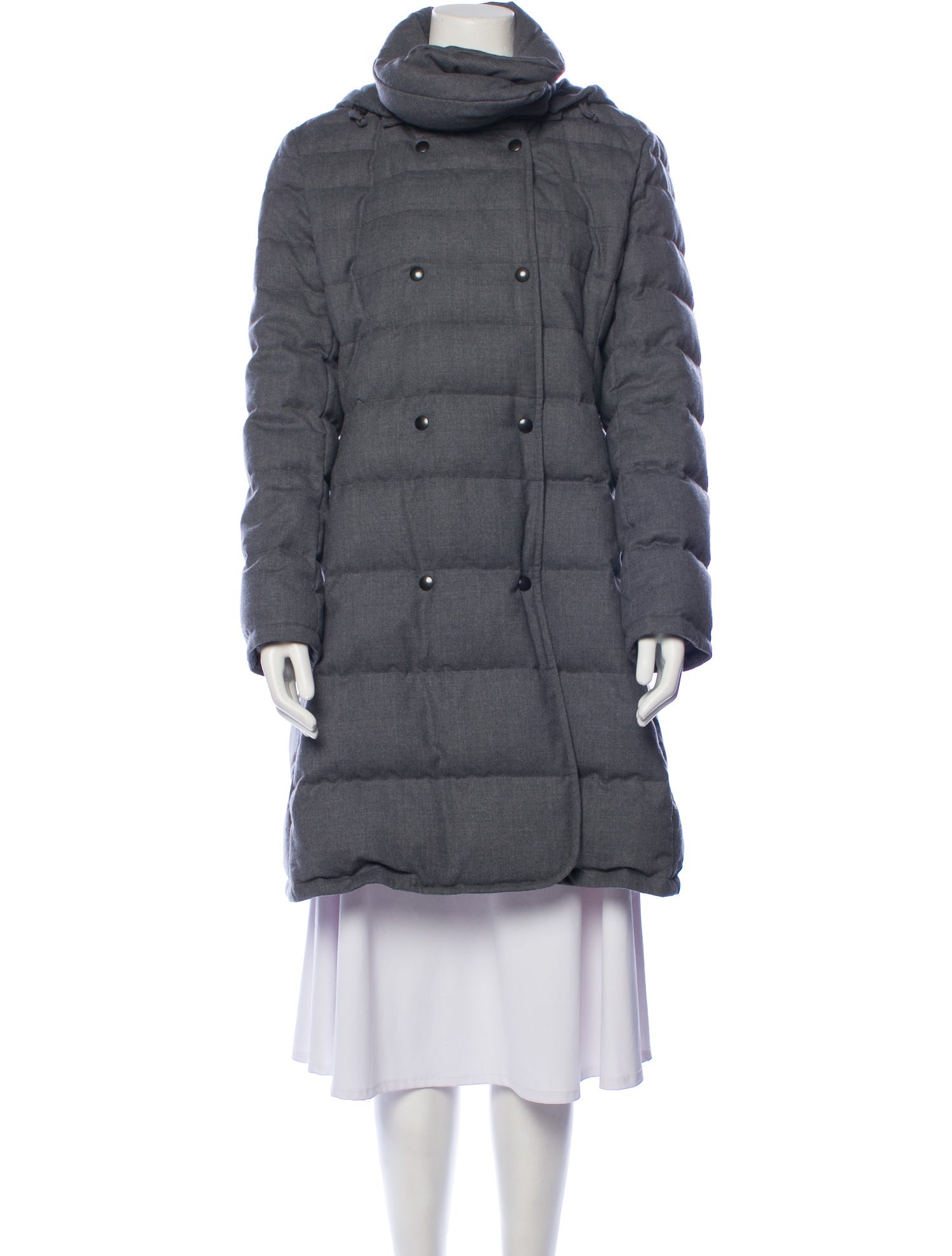 Akris Punto Down Coat - Grey Coats, Clothing - AKR115339 | The RealReal