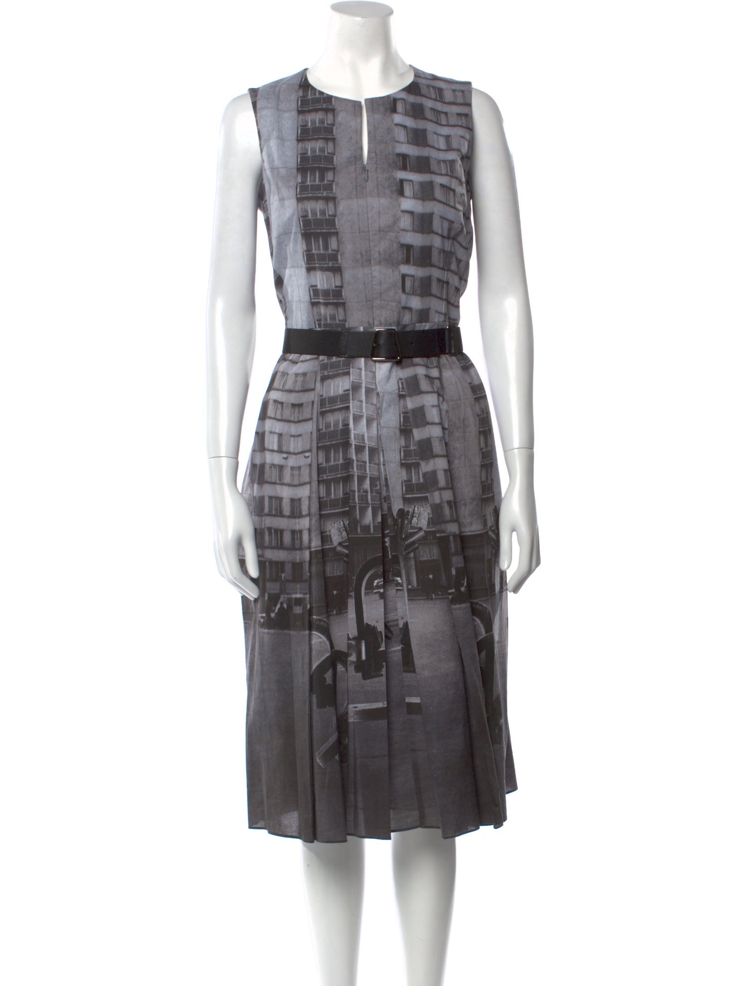 Akris Printed Midi Length Dress - Grey Dresses, Clothing - AKR117136 ...