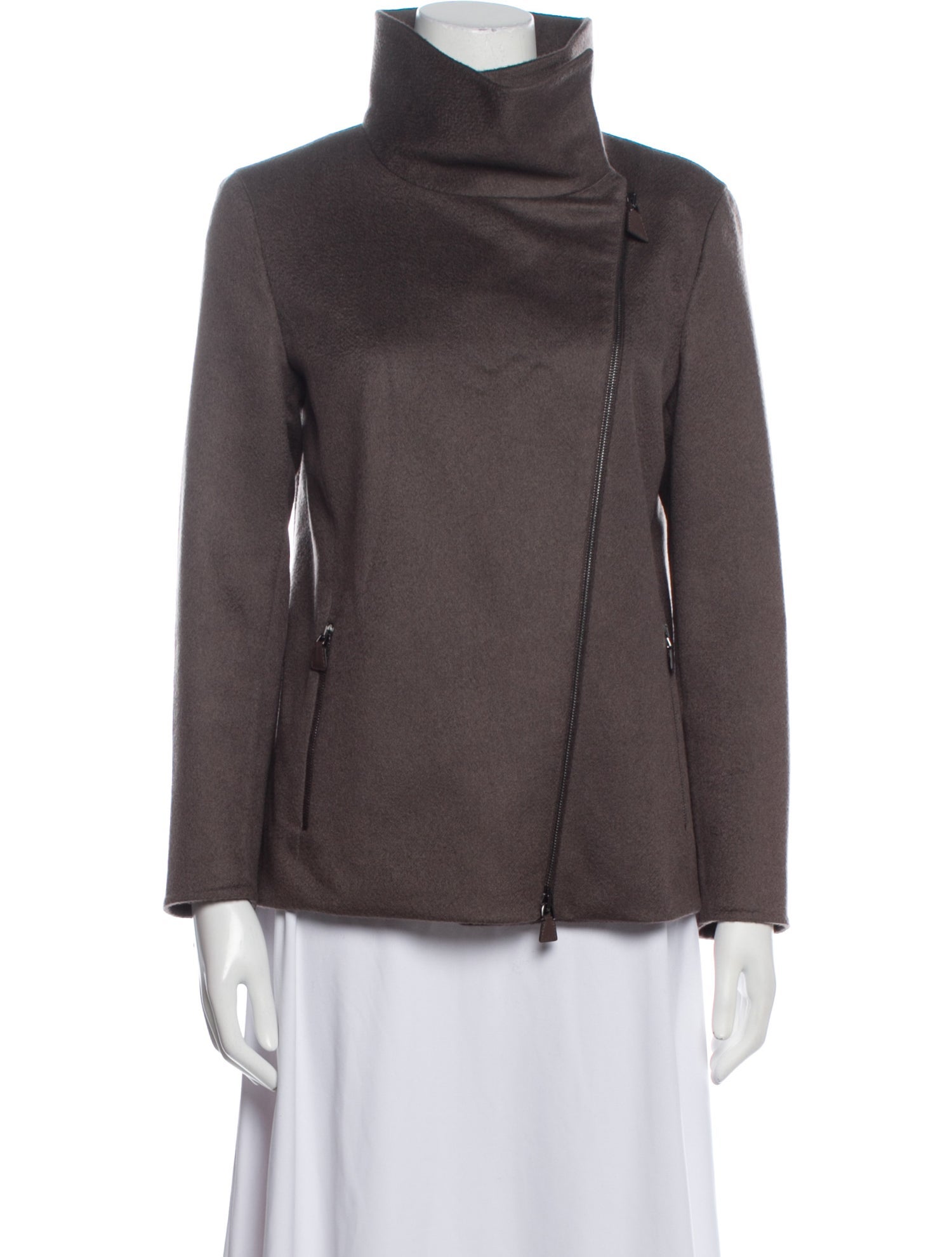 Akris Cashmere Biker Jacket - Brown Jackets, Clothing - AKR126421 | The ...