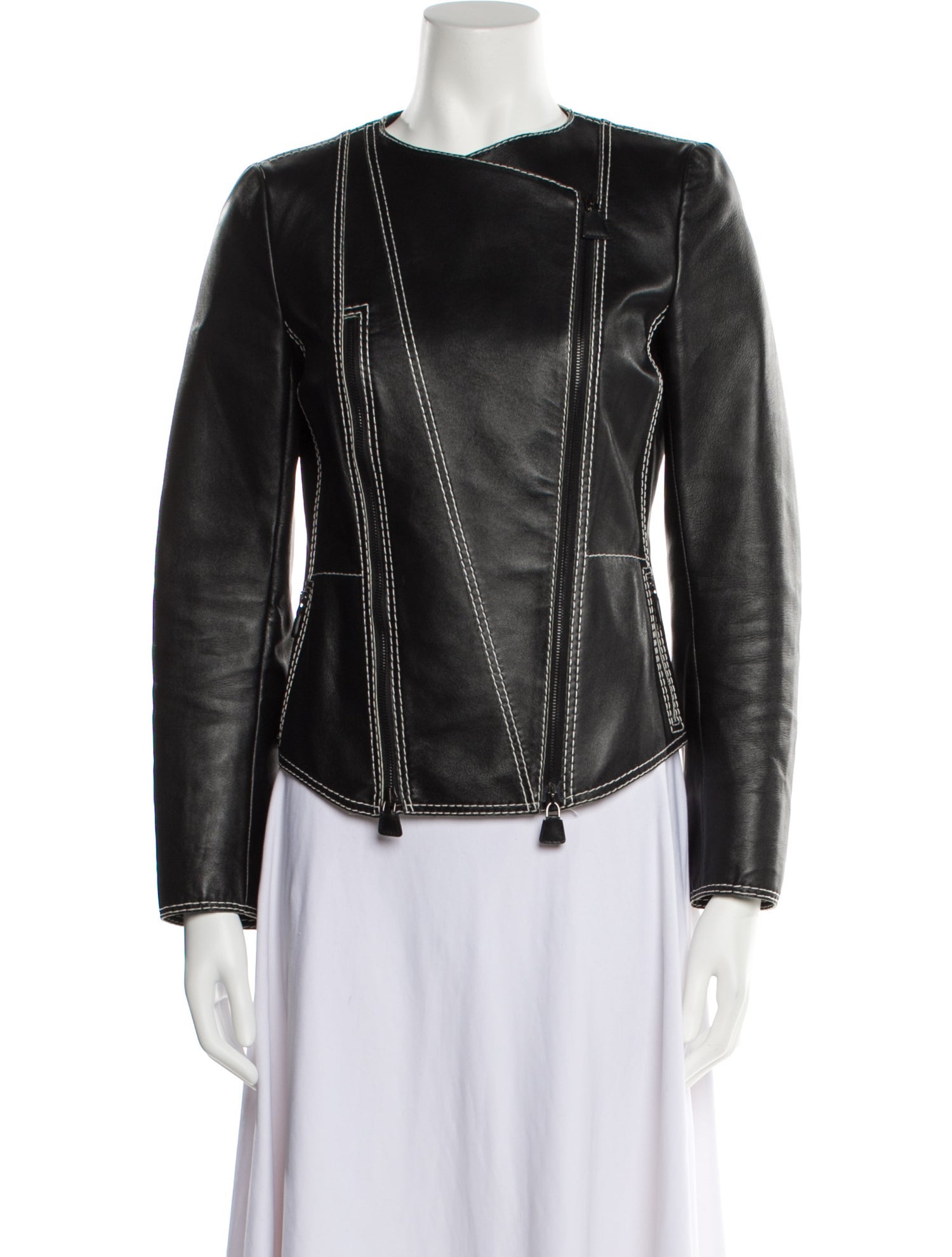 Akris Lambskin Biker Jacket - Black Jackets, Clothing - AKR133804 | The ...