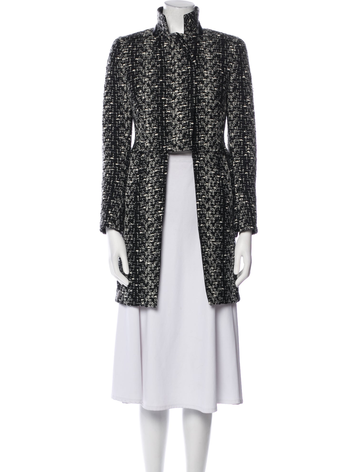 Akris Wool Printed Coat - Black Coats, Clothing - AKR135845 | The RealReal