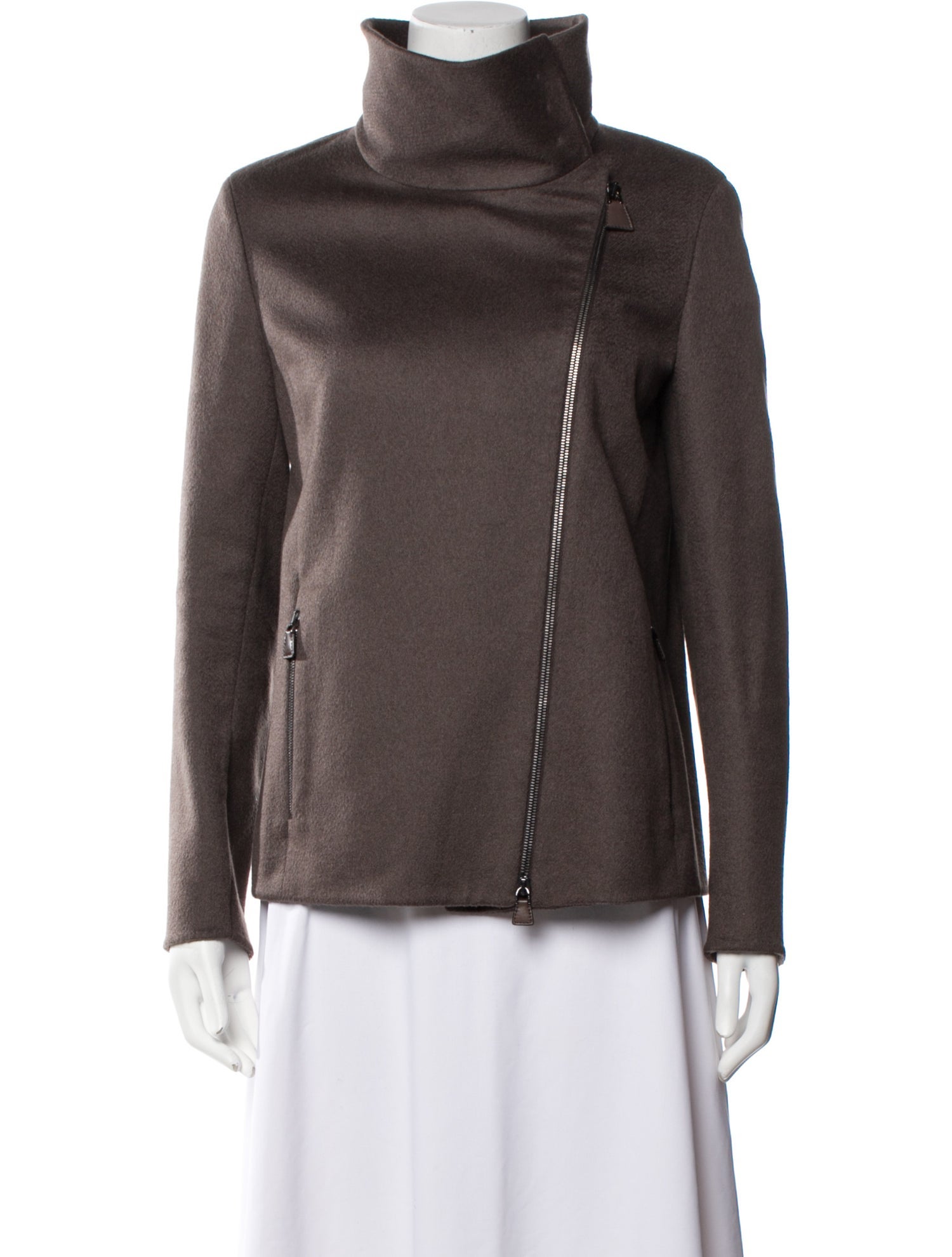Akris Cashmere Biker Jacket - Brown Jackets, Clothing - AKR136675 | The ...