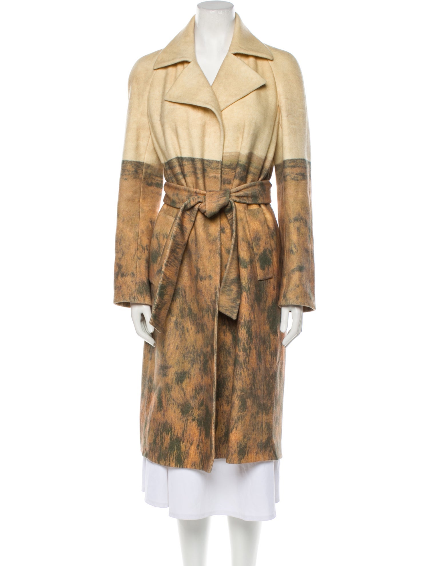 Akris Wool Graphic Print Trench Coat - Neutrals Coats, Clothing ...