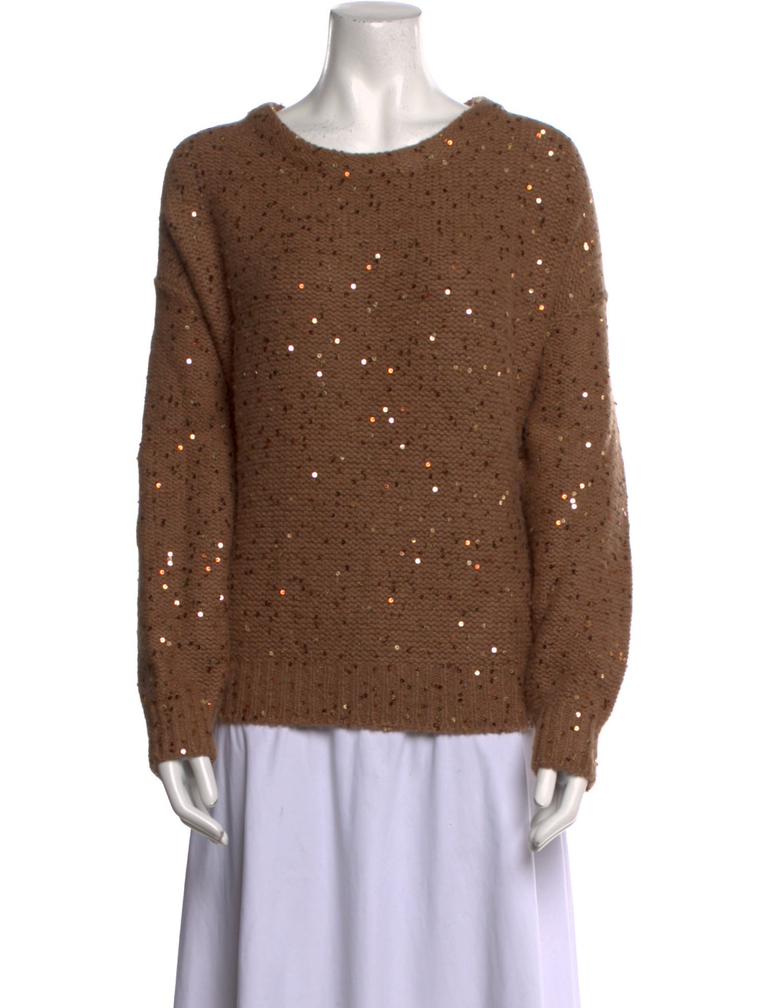 Akris Virgin Wool Scoop Neck Sweater - Brown Knitwear, Clothing ...