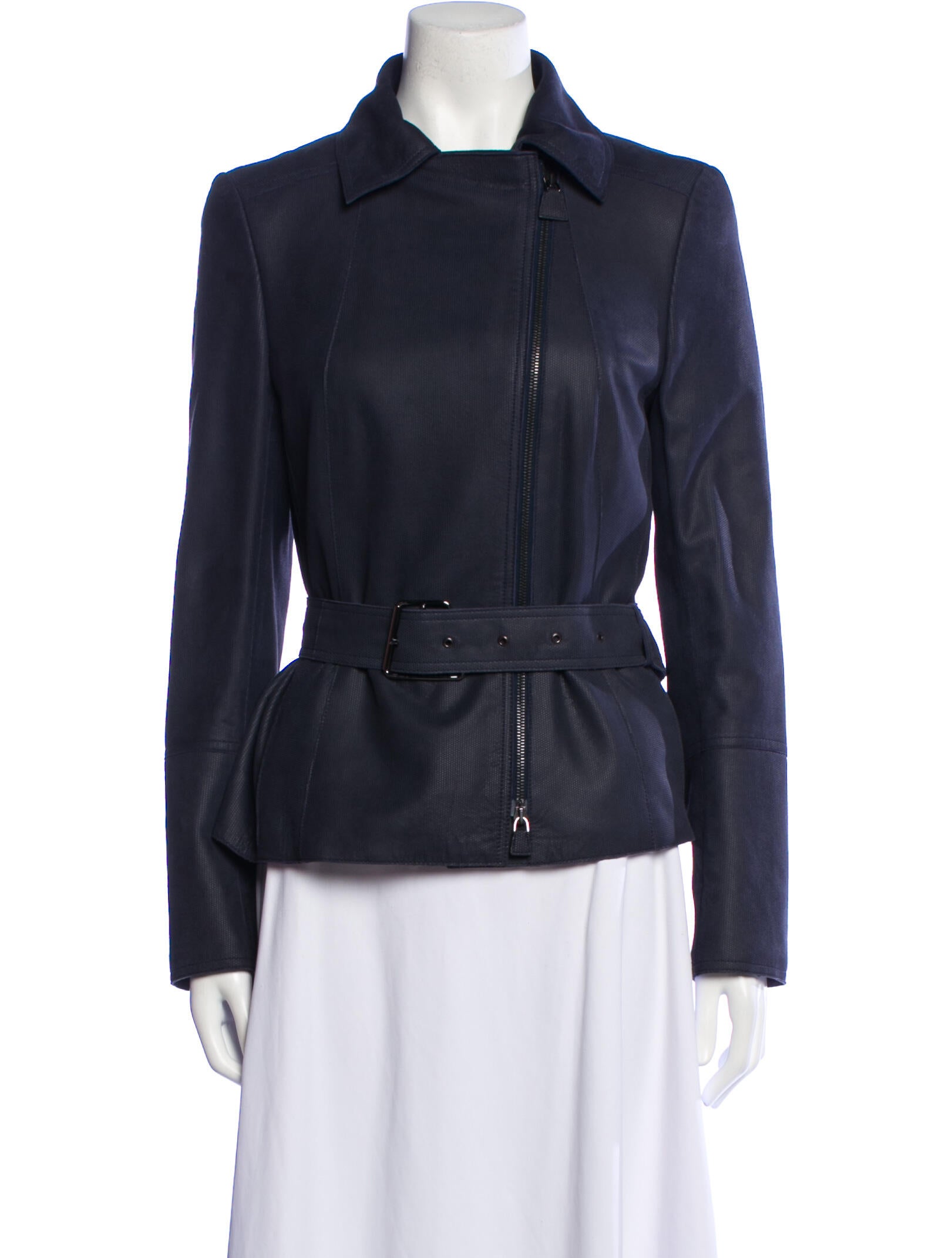 Akris Suede Biker Jacket - Blue Jackets, Clothing - AKR92834 | The RealReal