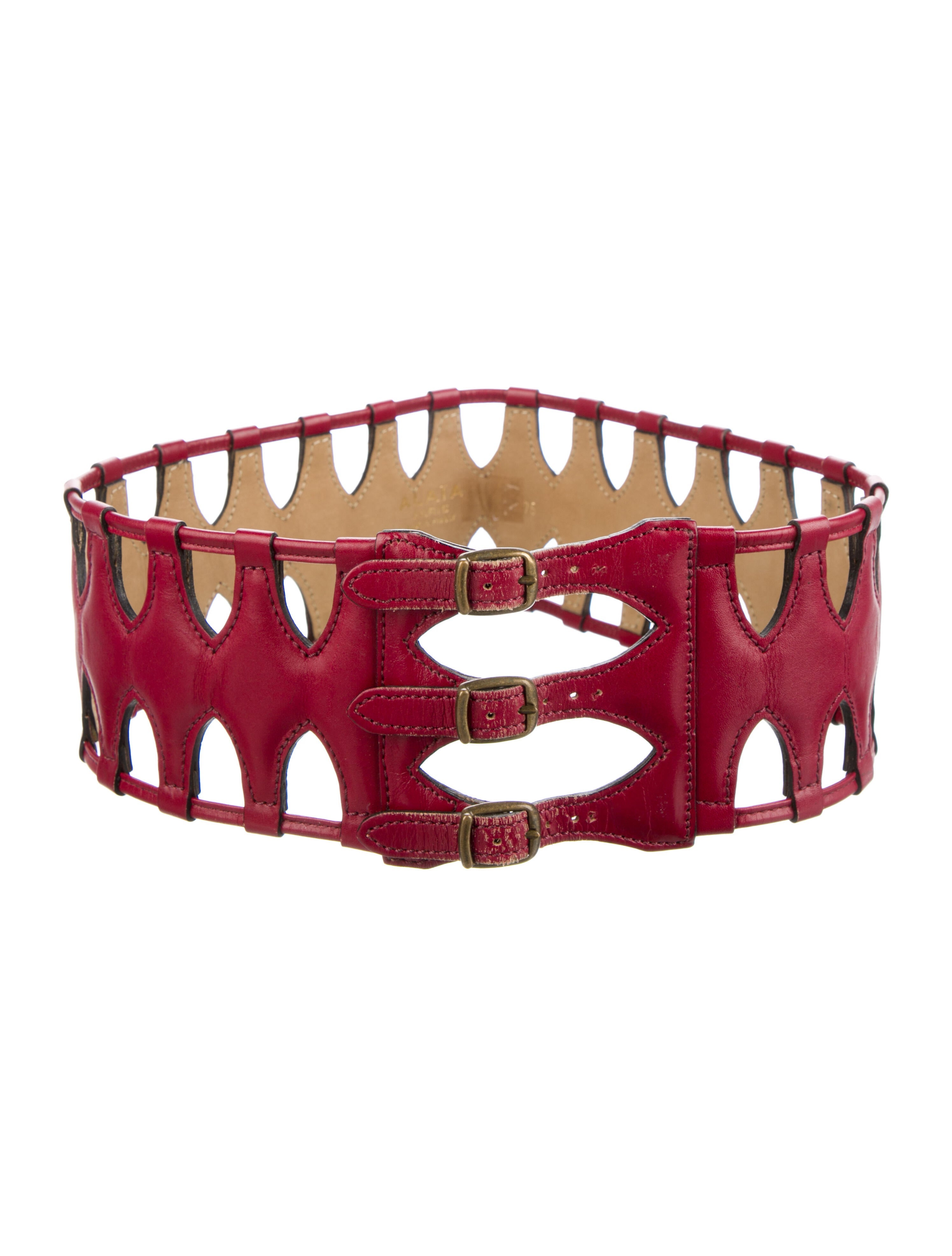 Alaïa Wide Leather Waist Belt - Red Belts, Accessories - AL280804 | The ...
