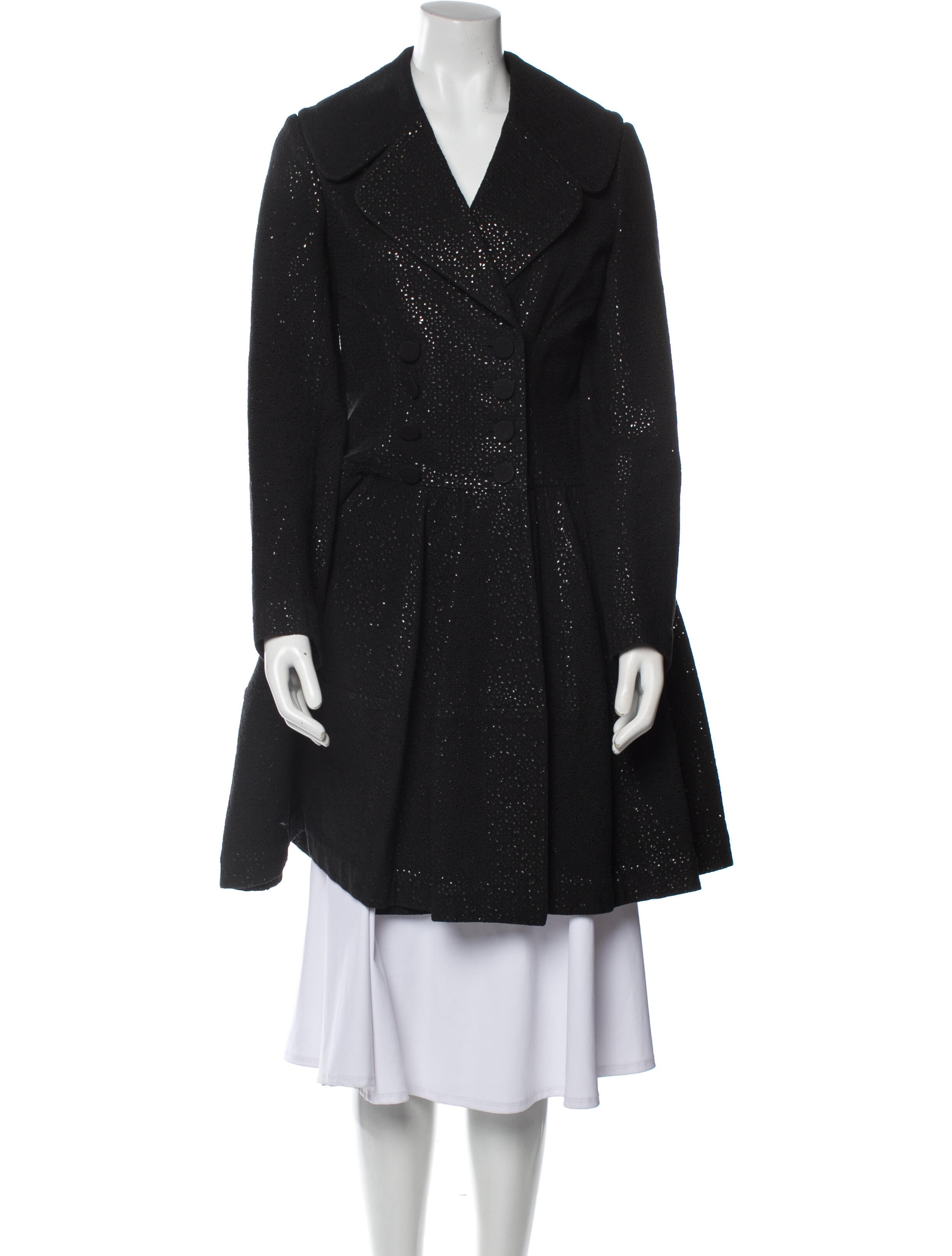 Alaïa Lasercut Metallic-Embellished Coat - Black Coats, Clothing ...