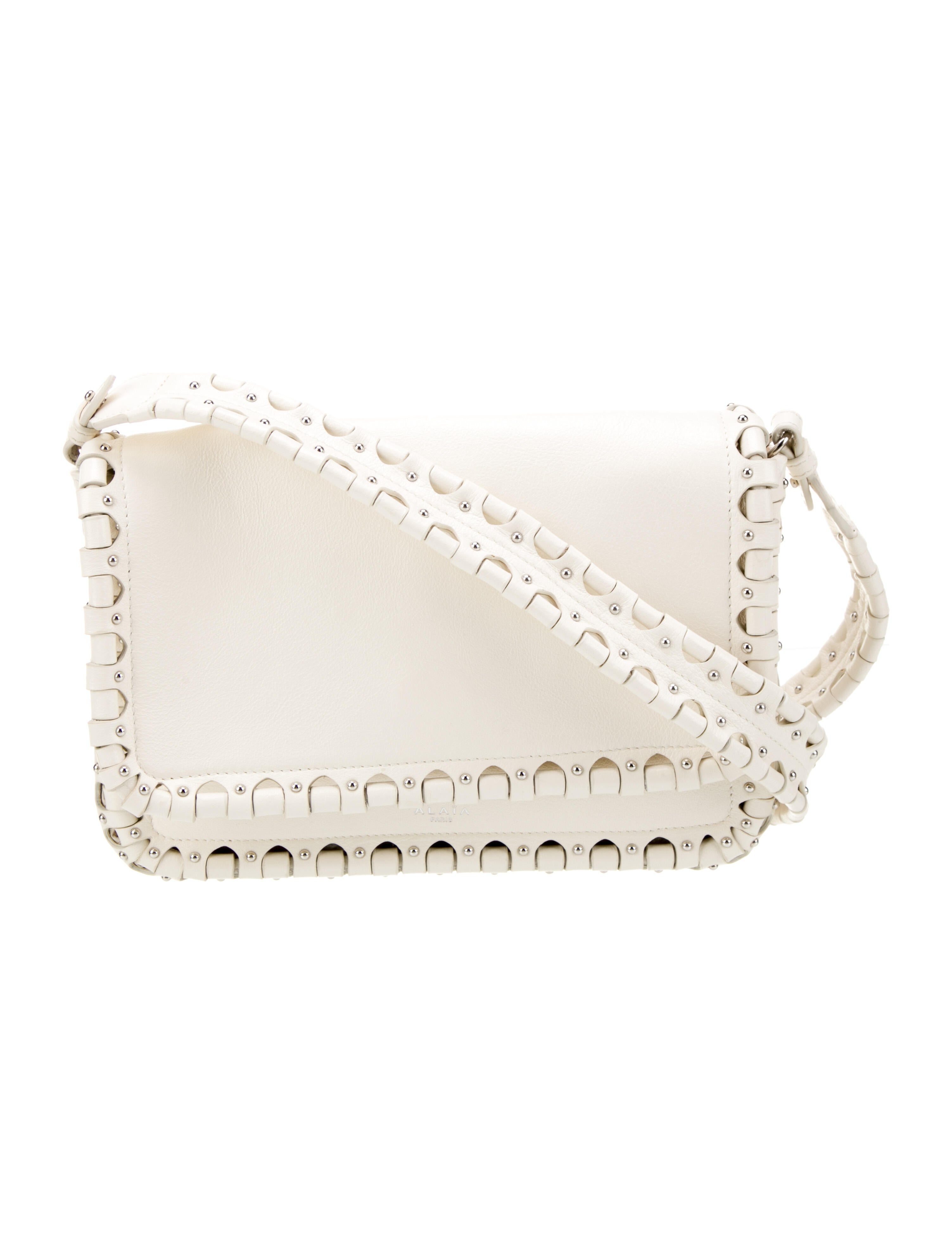 Alaïa Stud Embellished Leather Crossbody Bag - Neutrals Crossbody Bags ...