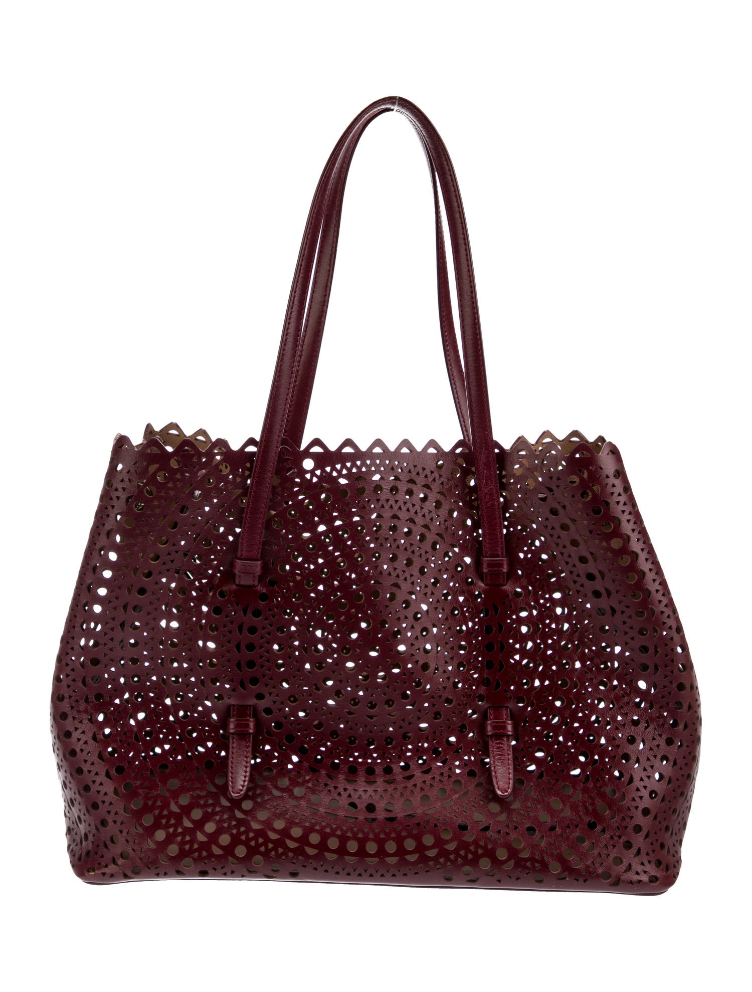 Alaïa Leather Tote - Burgundy Totes, Handbags - AL291369 | The RealReal