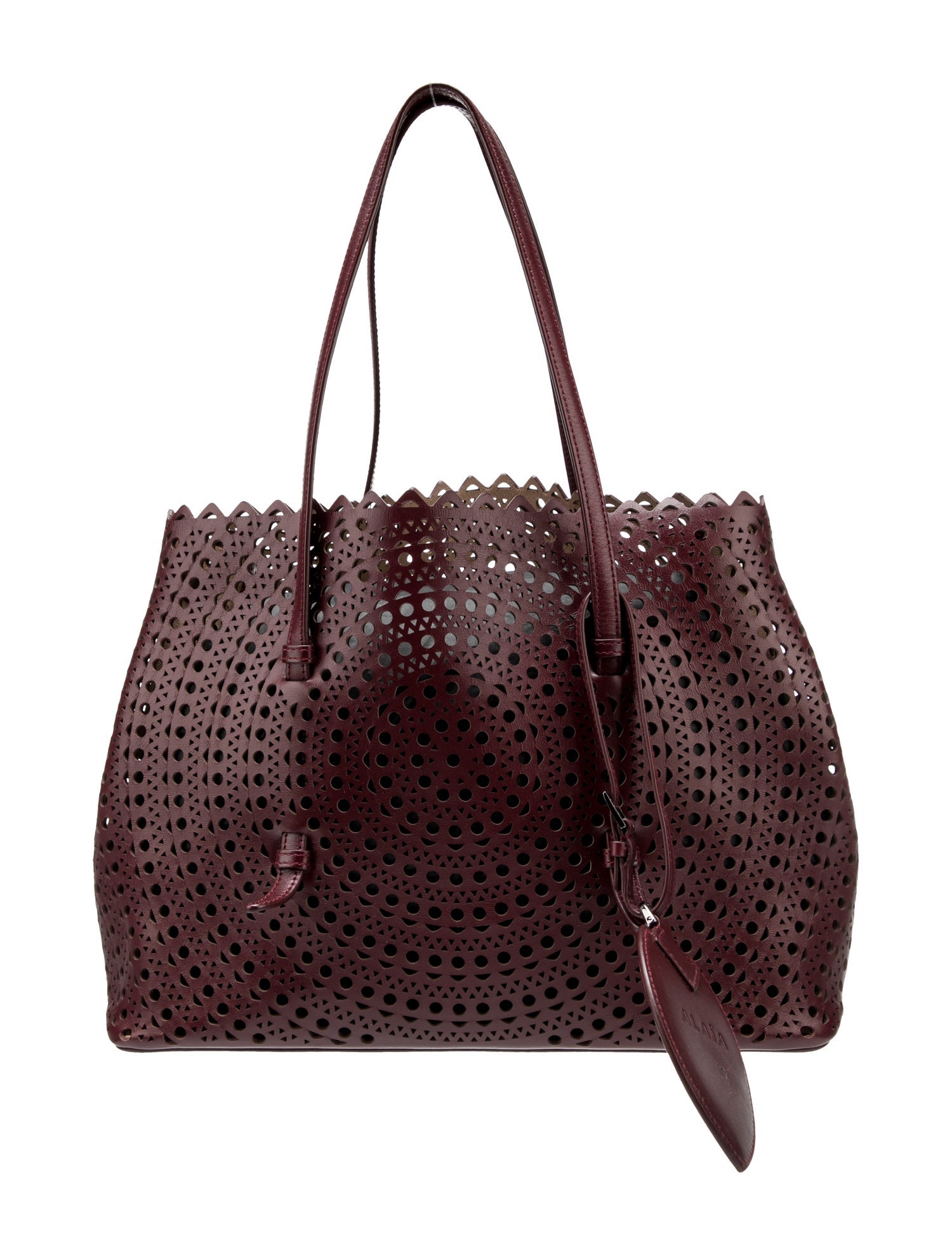 Alaïa Laser Cut Leather Tote - Red Totes, Handbags - AL293066 | The ...