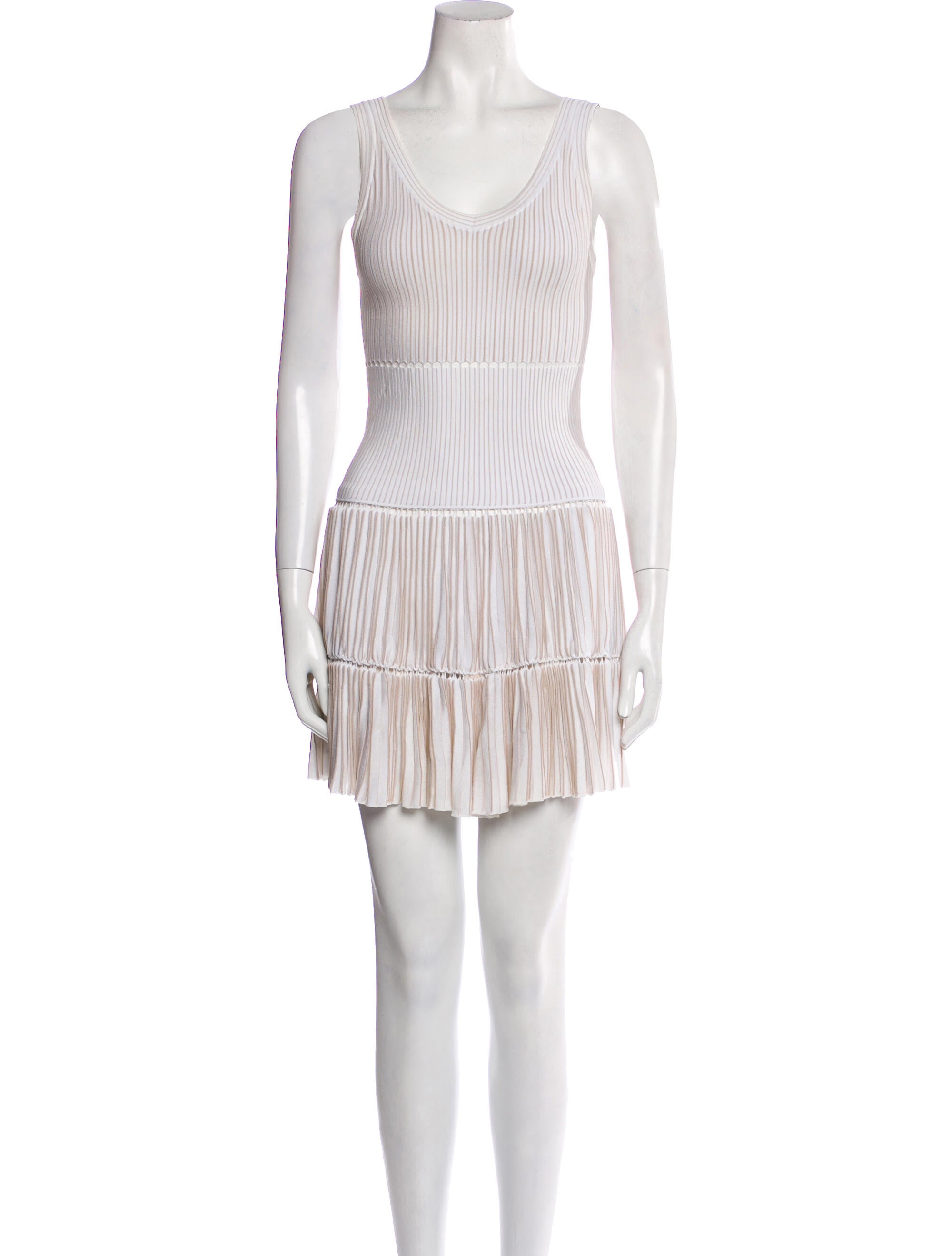 Alaïa Striped Mini Dress - Neutrals Dresses, Clothing - AL293957 | The ...