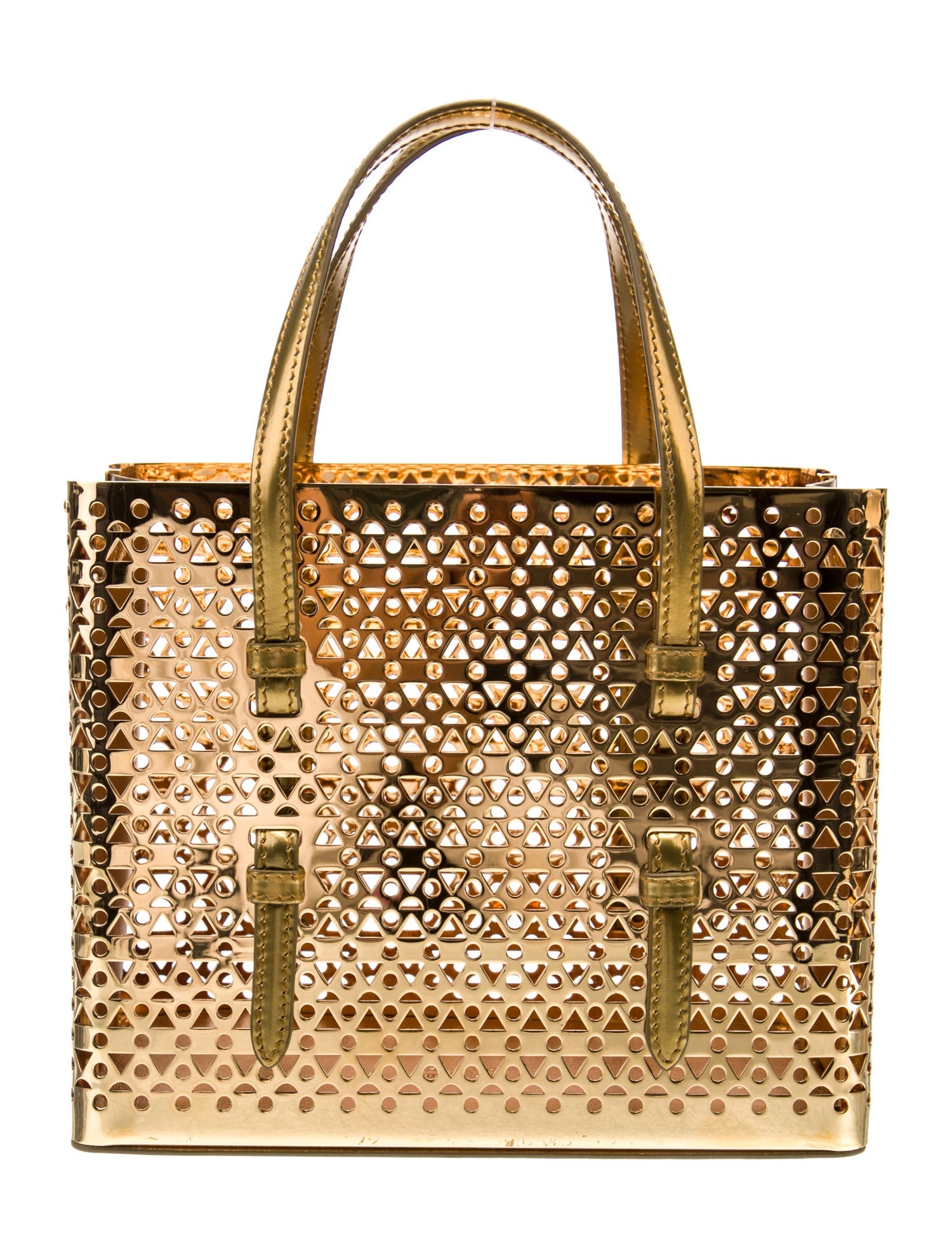 Alaïa Metal Top Handle Bag - Gold Handle Bags, Handbags - AL298126 ...