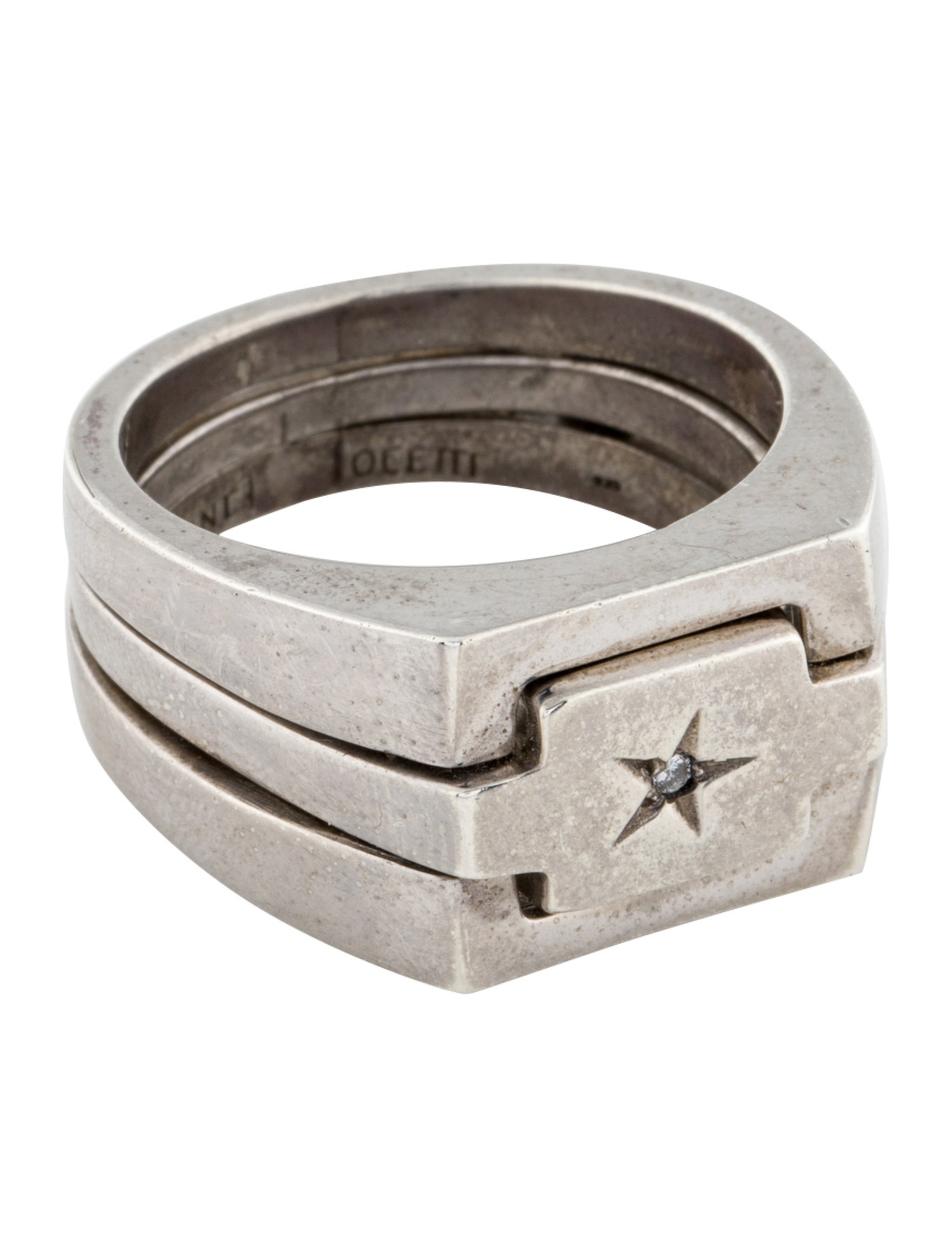 Alan Crocetti Diamond Star Nestled Signet ring Set - Signet Ring, Rings ...