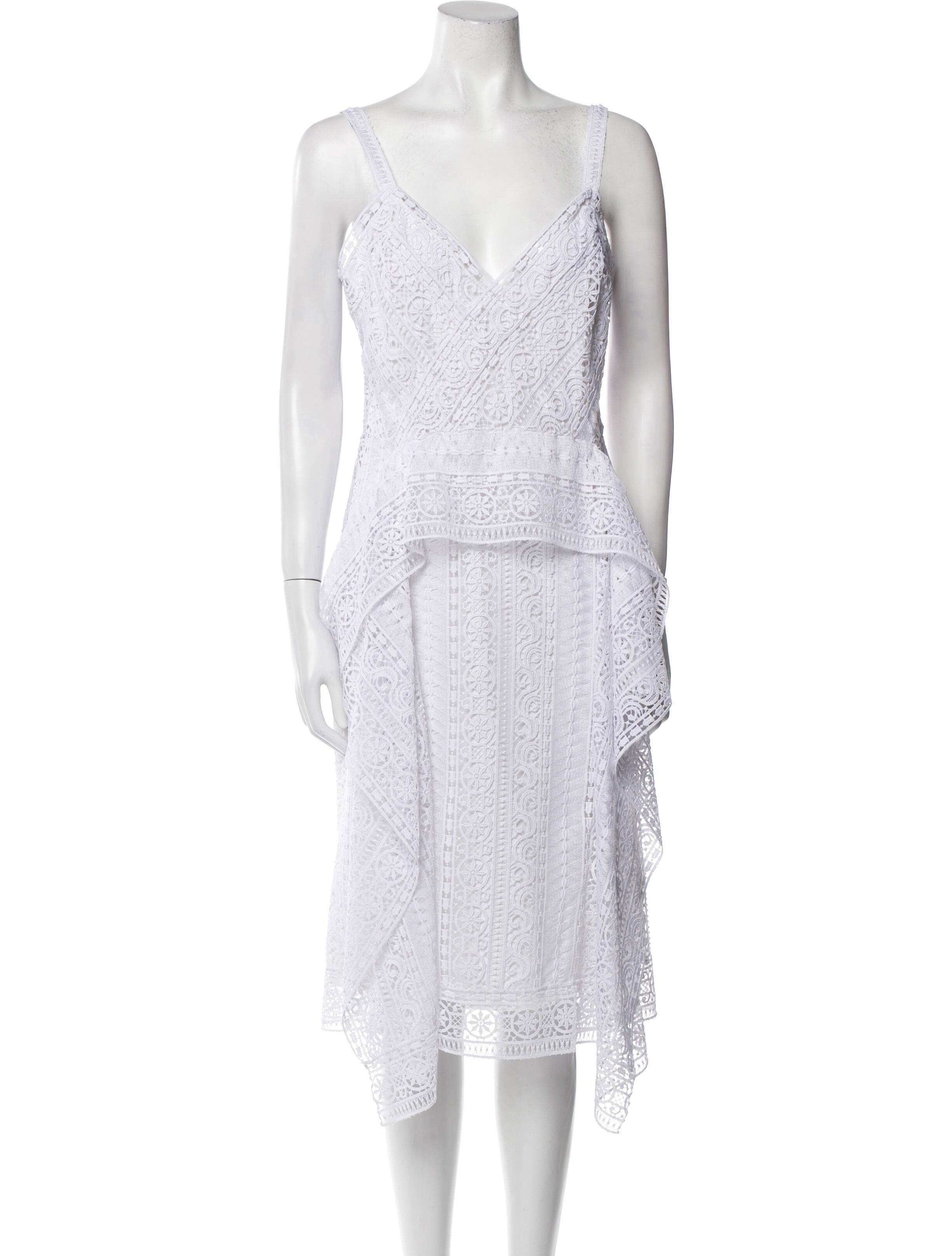 Alberta Ferretti Lace Pattern Midi Length Dress - White Dresses ...